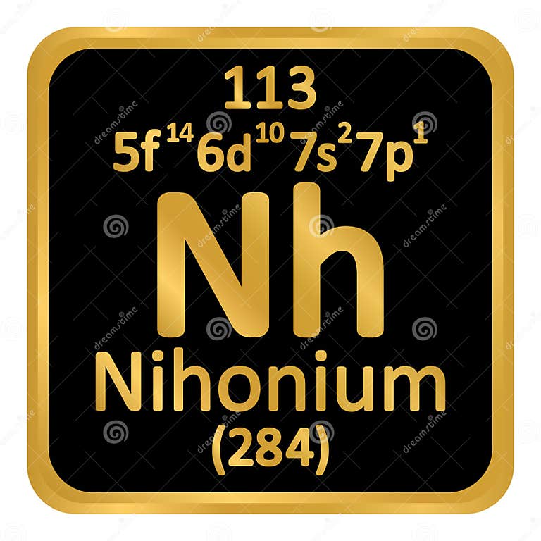Icono Del Nihonium Del Elemento De Tabla Periódica Stock de ilustración - Ilustración de ...