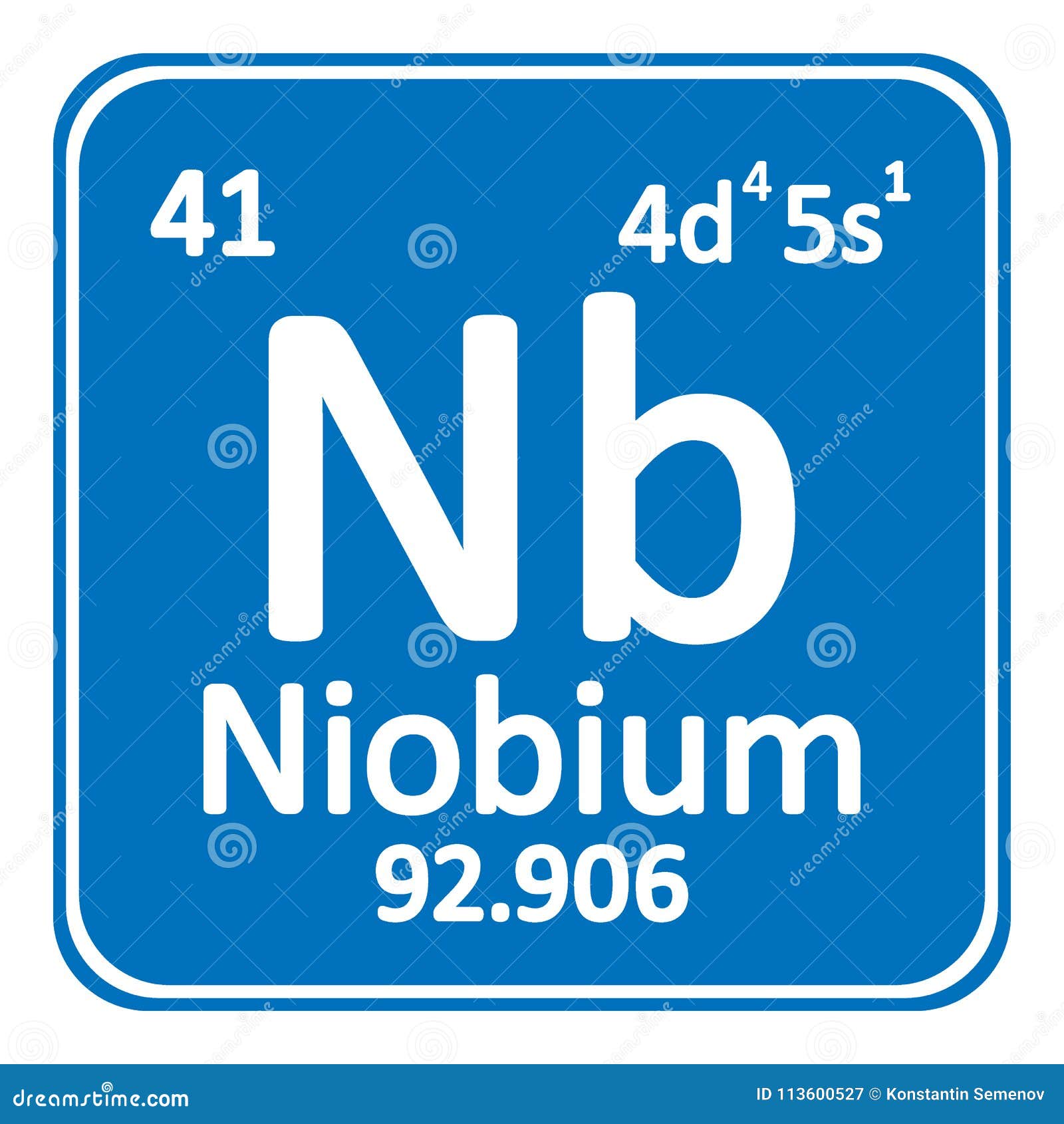 Icono Del Niobio Del Elemento De Tabla Periódica Stock de ilustración ...