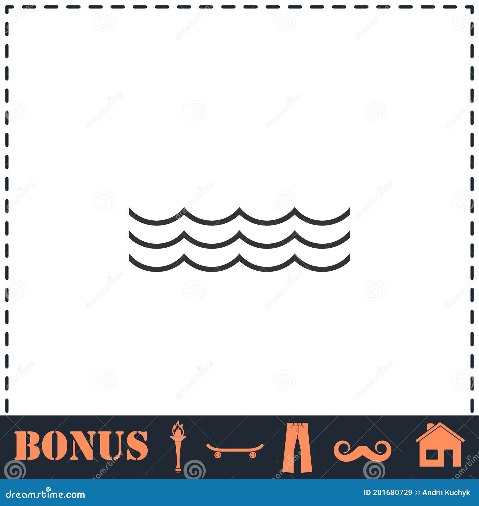 Icono Del Océano O Totalmente Del Mar Stock de ilustración ...