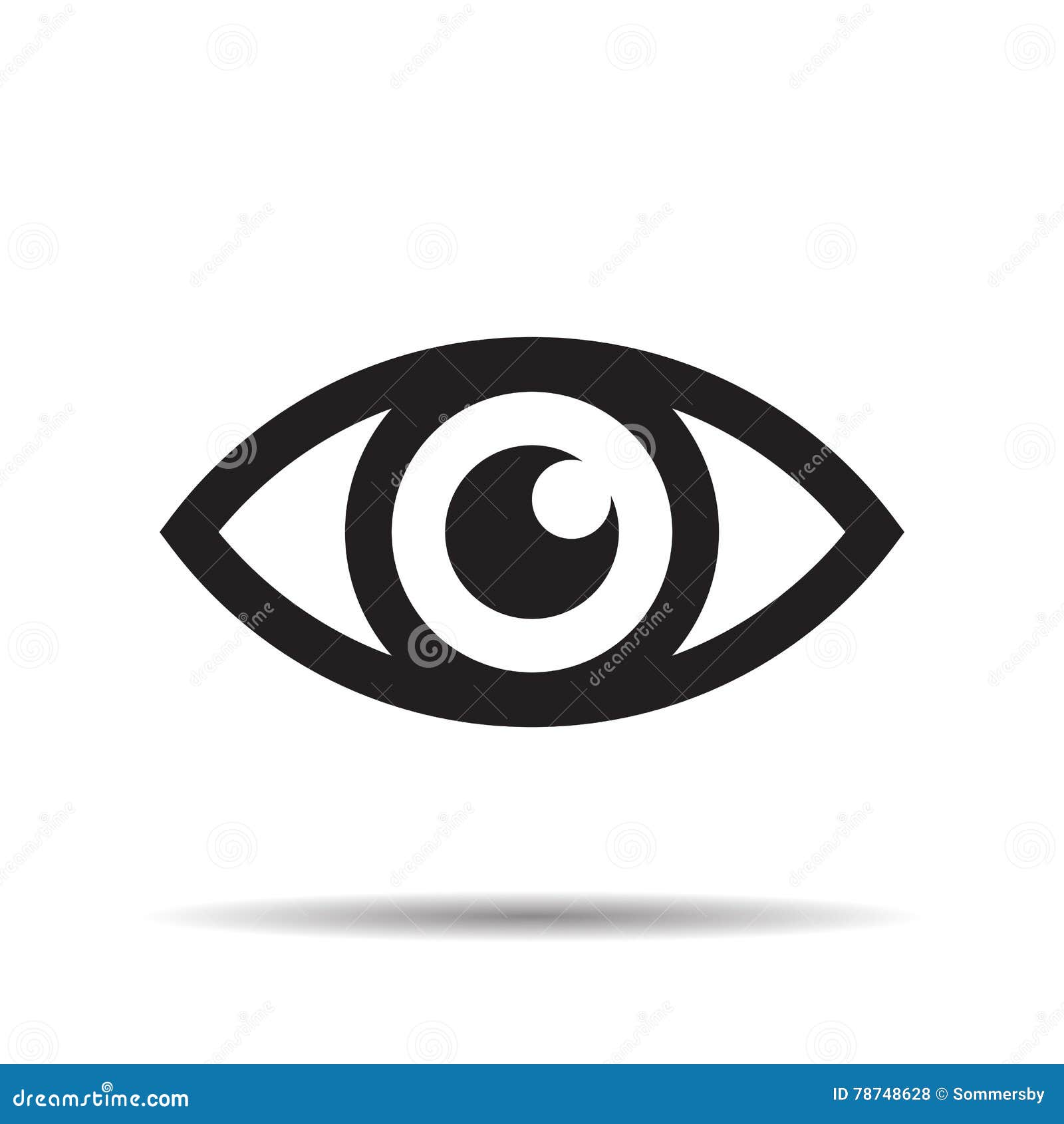 Icono del ojo ilustración del vector. Ilustración de icono - 78748628