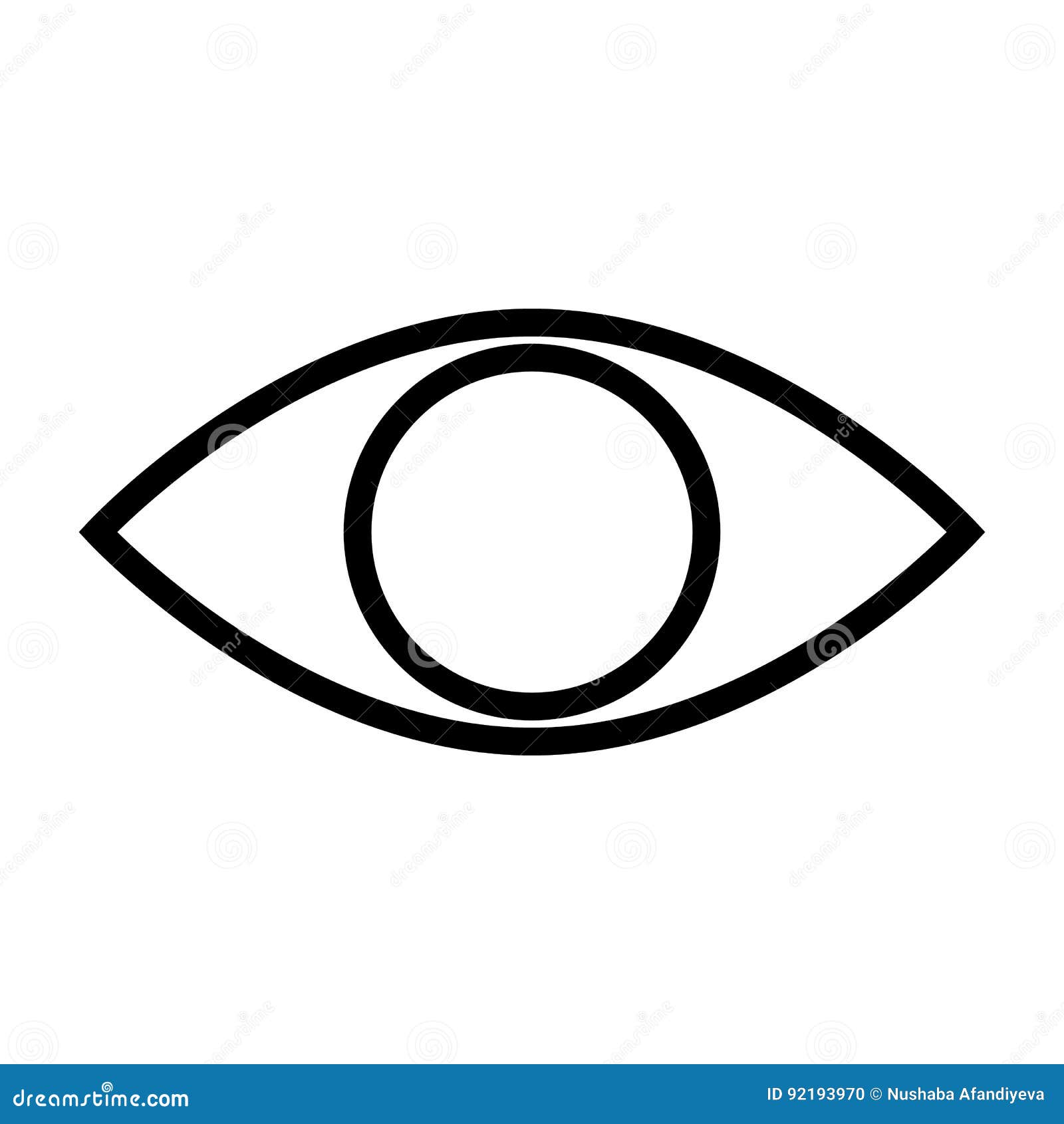 Icono del ojo ilustración del vector. Ilustración de contorno - 92193970