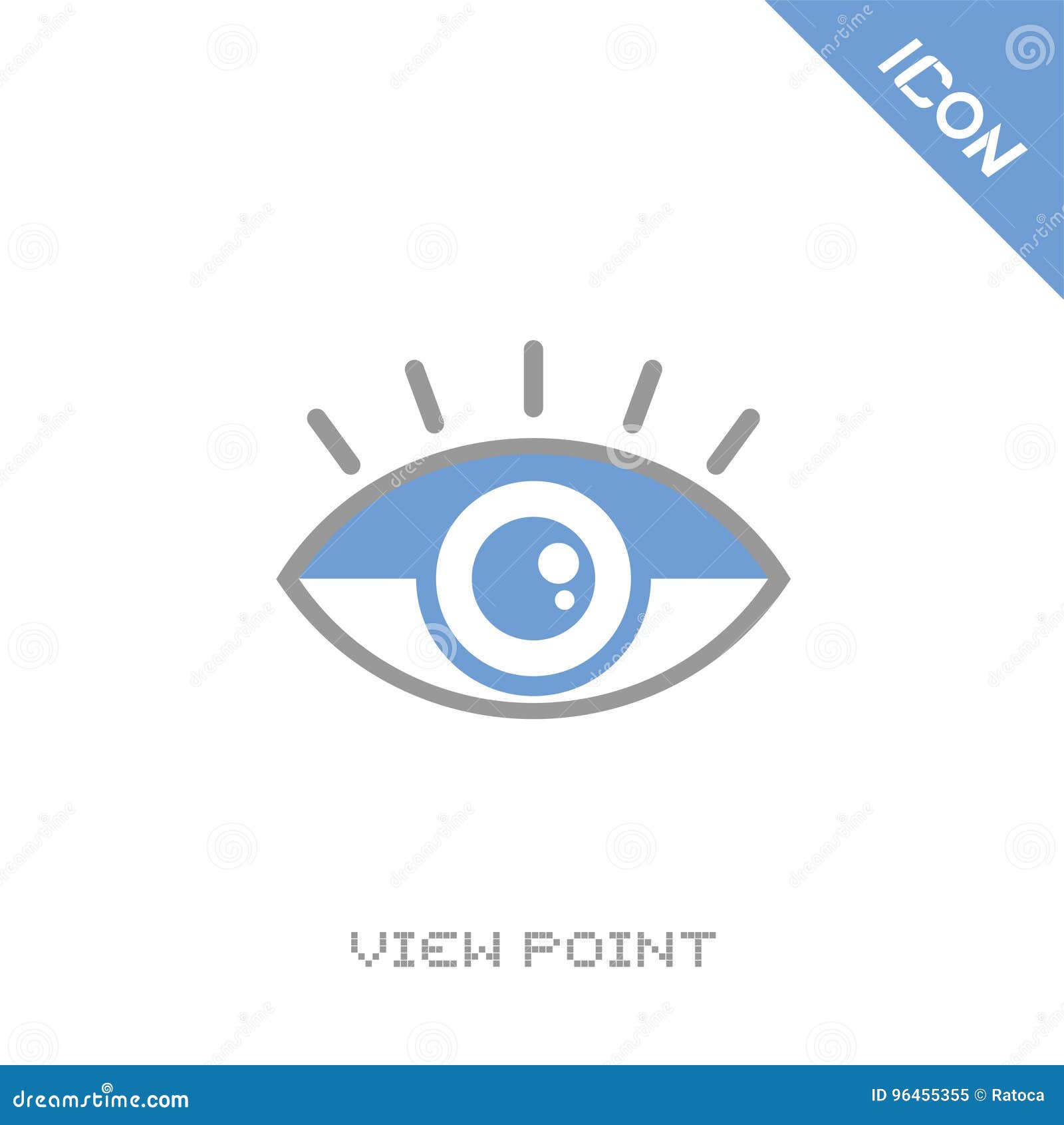 Icono del ojo ilustración del vector. Ilustración de pupila - 96455355