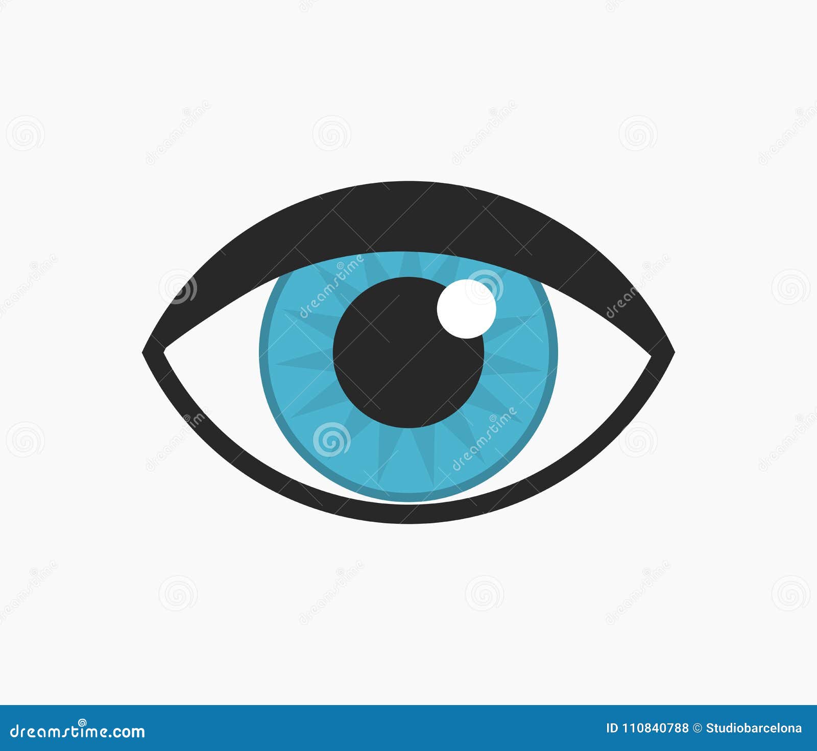 Icono del ojo azul ilustración del vector. Ilustración de deslumbrar ...