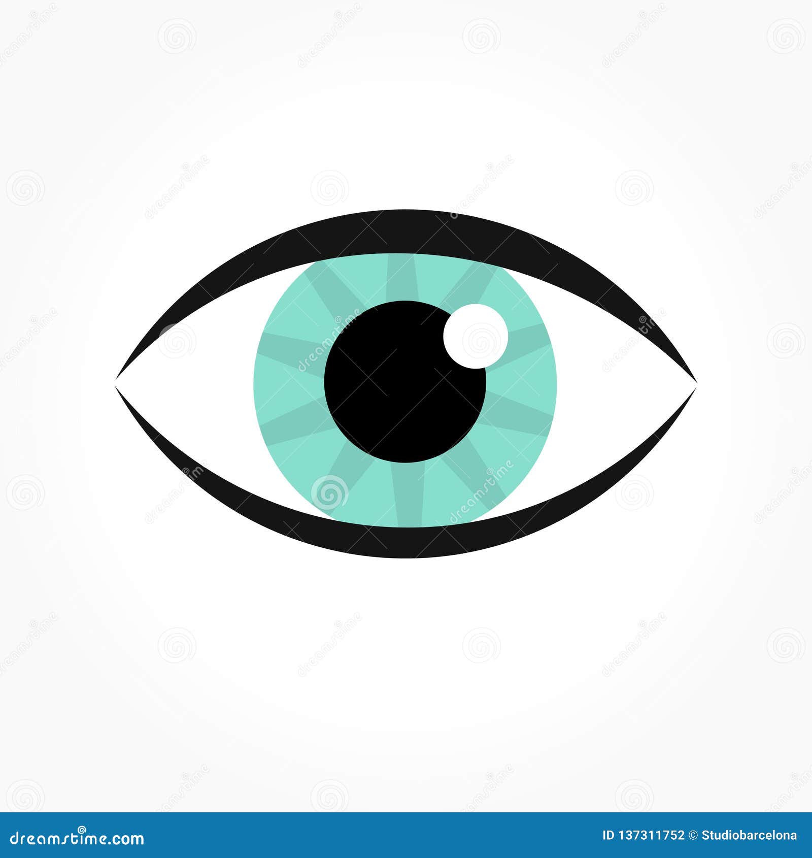Icono del ojo azul ilustración del vector. Ilustración de icono - 137311752