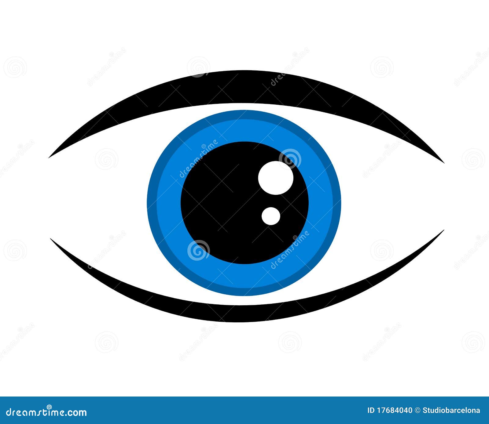 Icono del ojo azul ilustración del vector. Ilustración de triste - 17684040