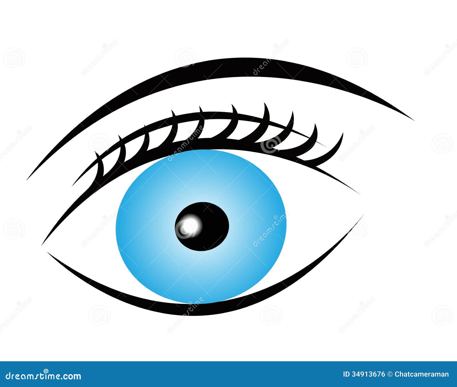 Icono del ojo azul ilustración del vector. Ilustración de brillante ...