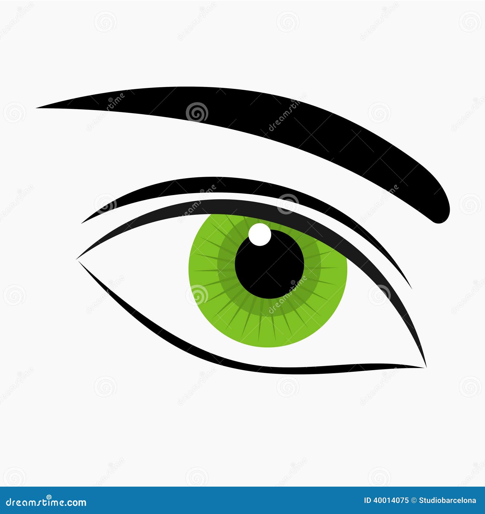 Icono del ojo verde ilustración del vector. Ilustración de suave - 40014075