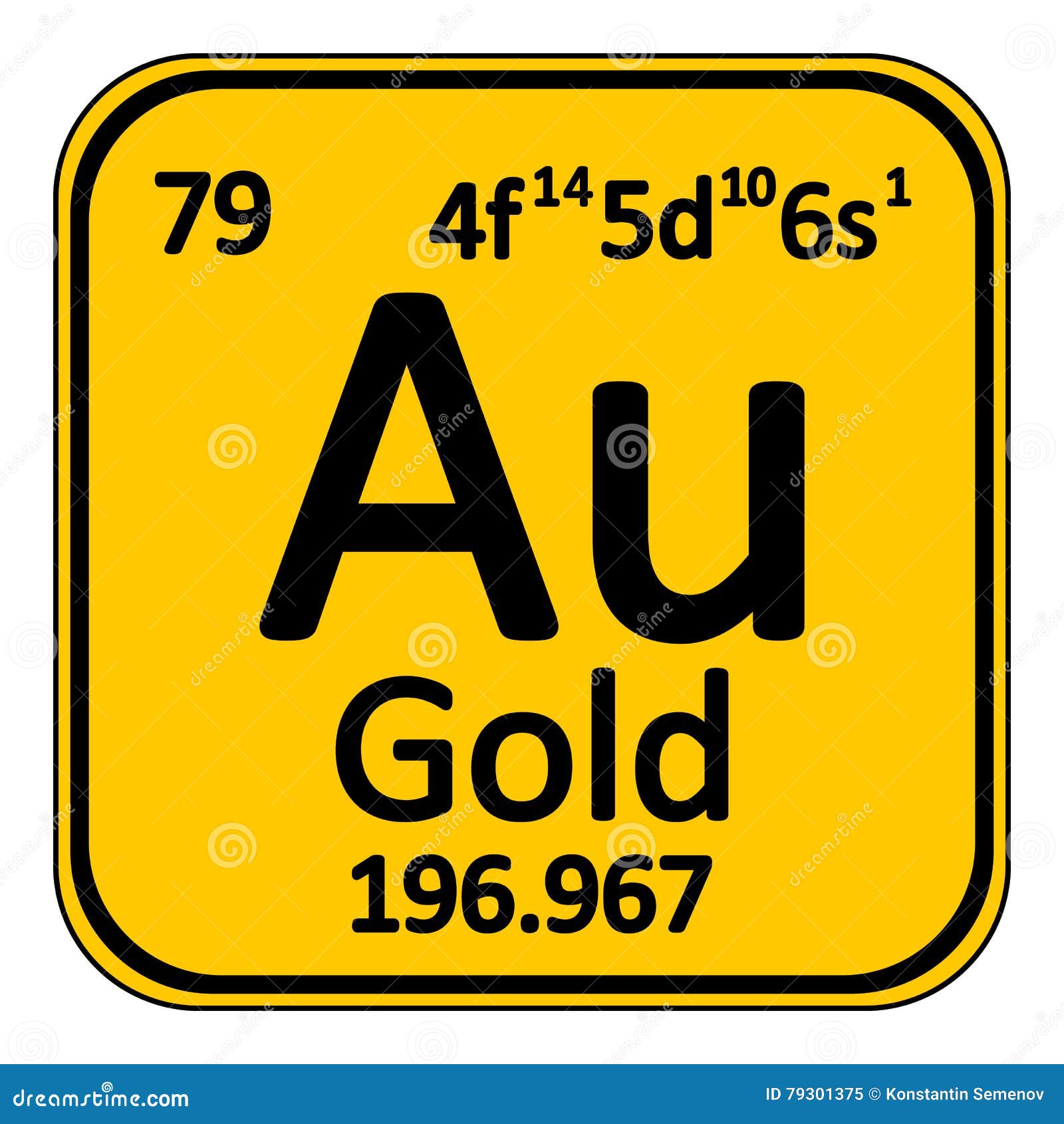 Icono Del Oro Del Elemento De Tabla Periódica Stock de ilustración ...