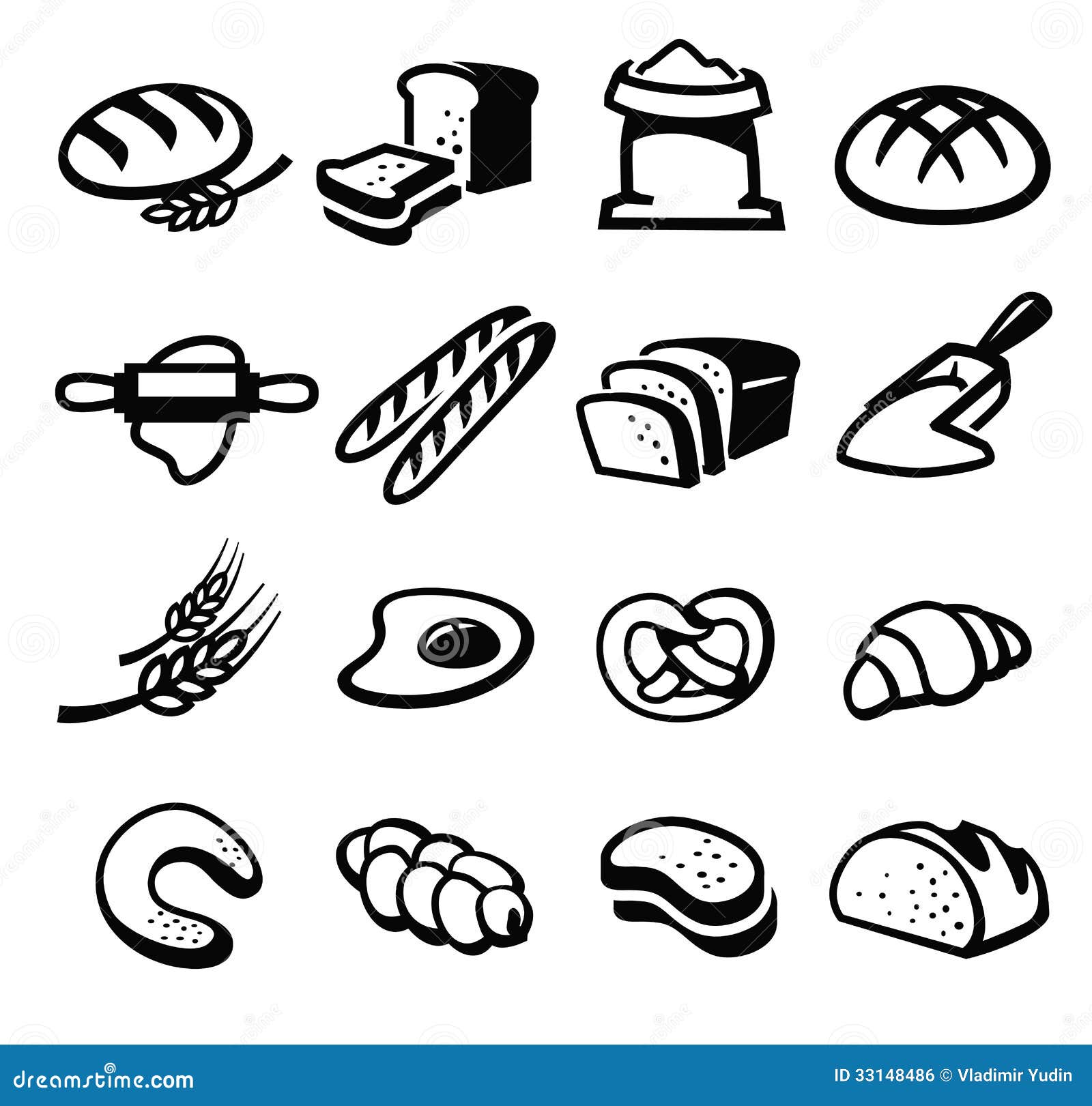 Icono del pan ilustración del vector. Ilustración de grupo - 33148486