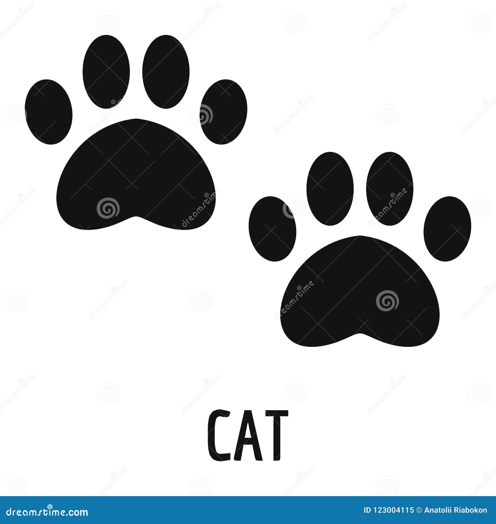 Icono Del Paso Del Gato, Estilo Simple Stock de ilustración ...
