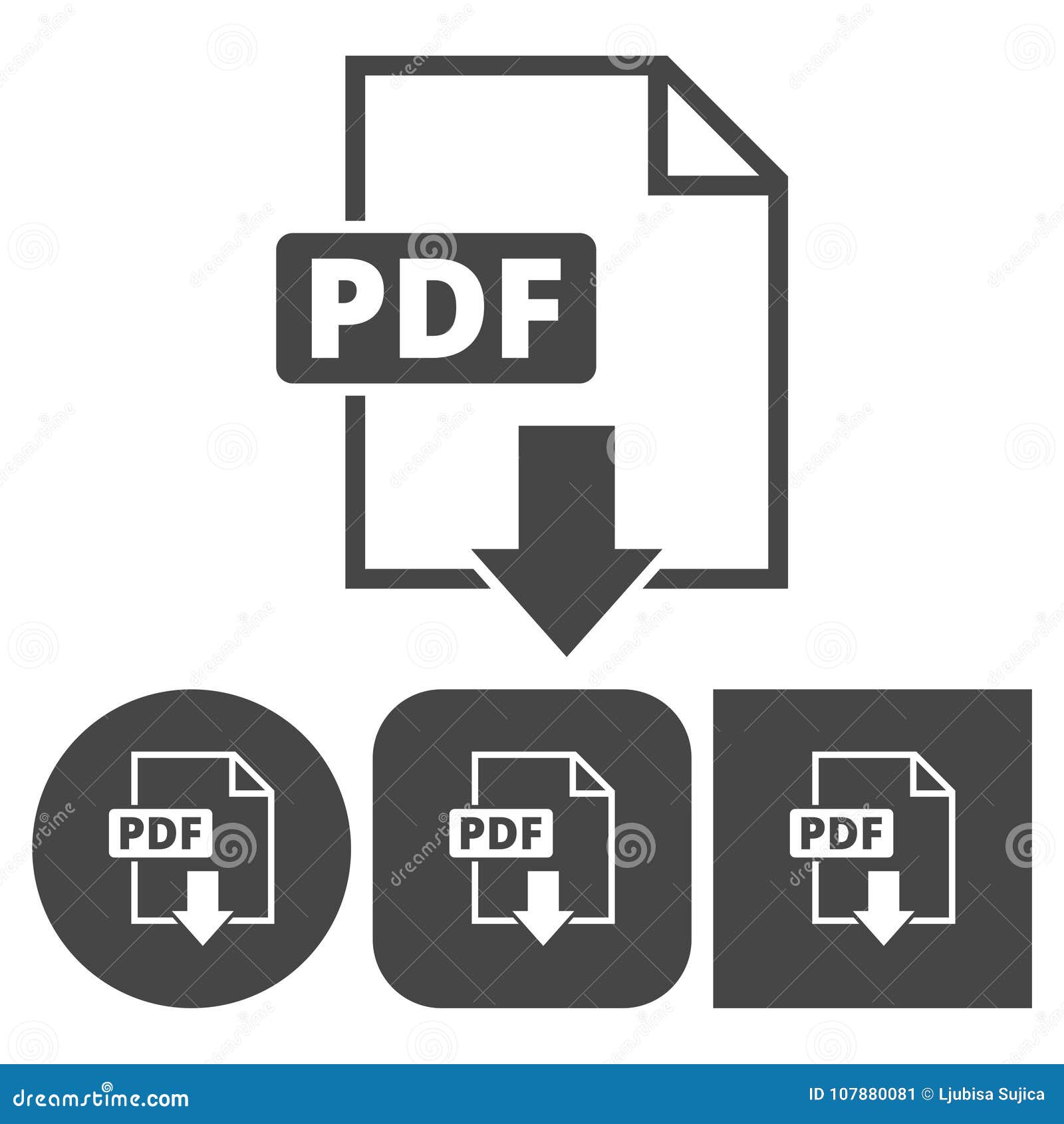 Icono Del Pdf - Iconos Del Vector Fijados Ilustración del Vector ...