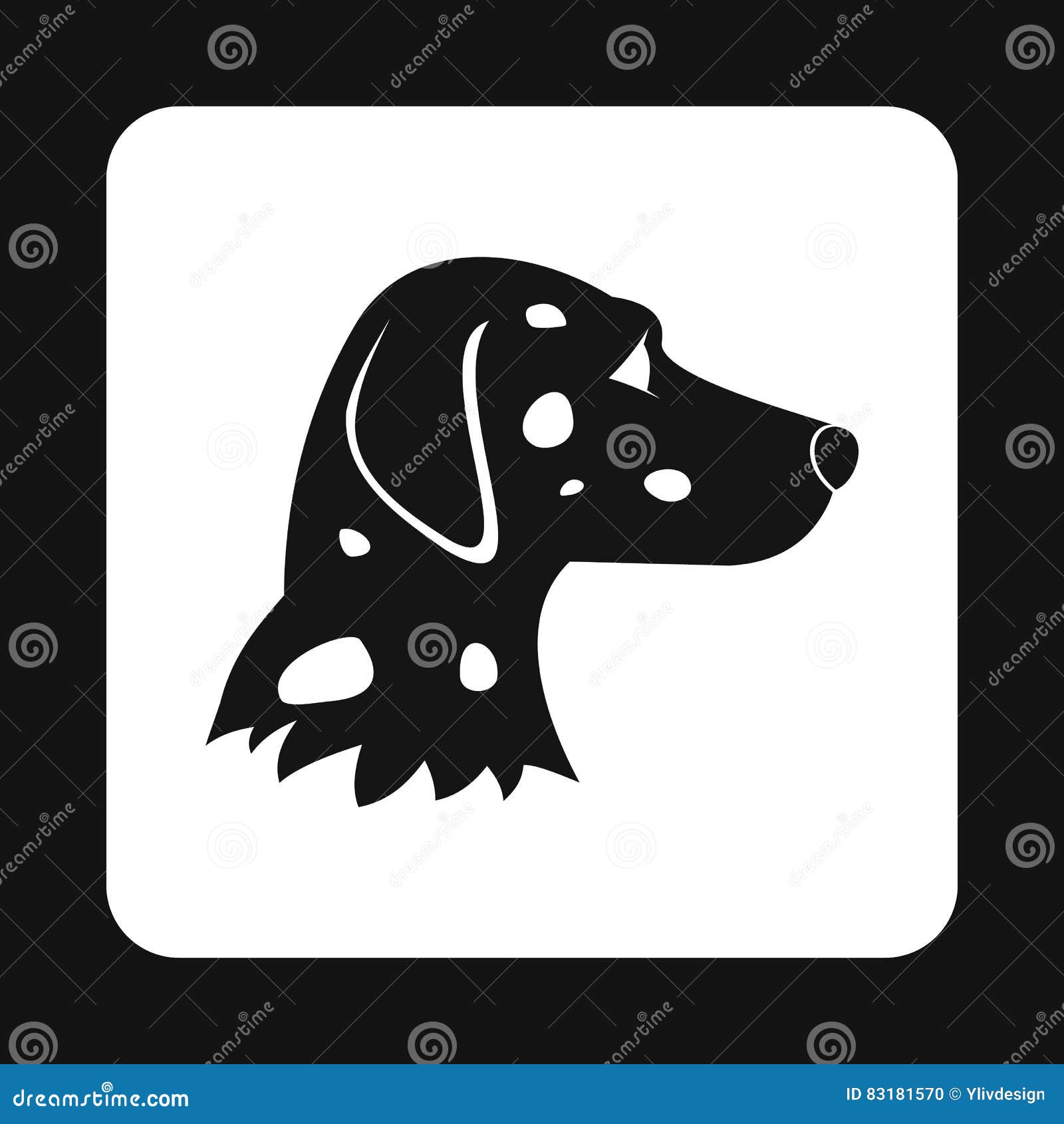 Icono Del Perro De Los Dalmatians, Estilo Simple Ilustración del Vector ...