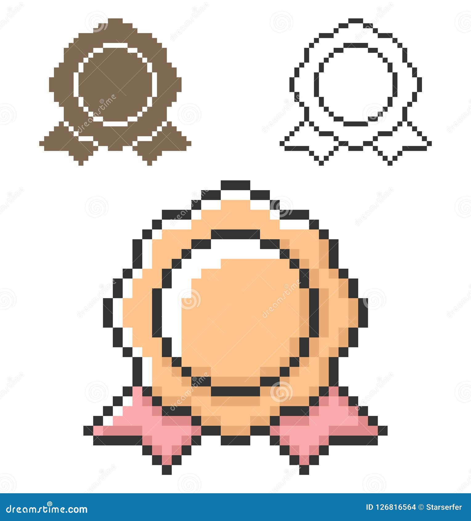Icono Del Pixel Del Premio En Tres Variantes Ilustración del Vector ...