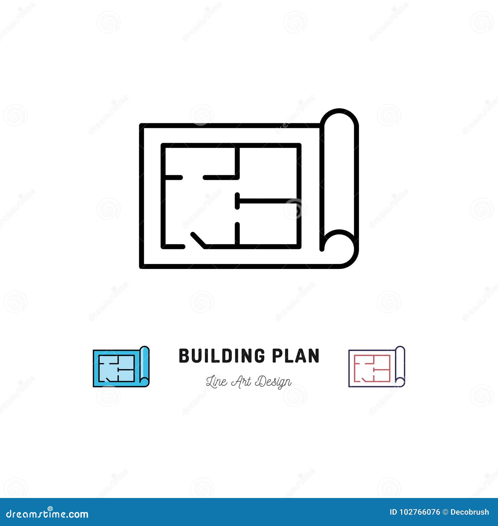 Icono Del Plan Del Edificio, Símbolo Del Esquema De La Construcción Y ...