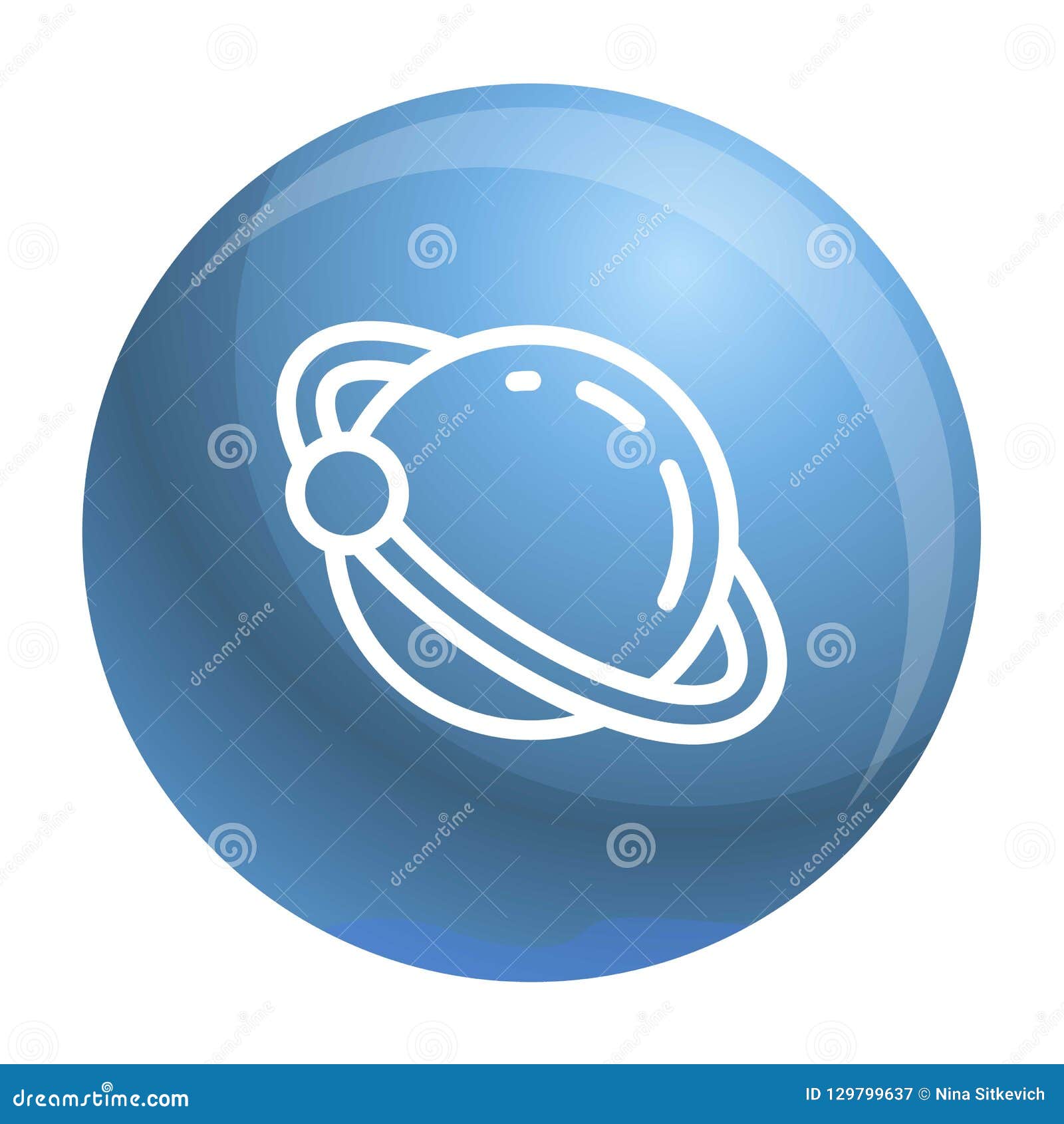 Icono Del Planeta De Urano, Estilo Del Esquema Ilustración del Vector ...