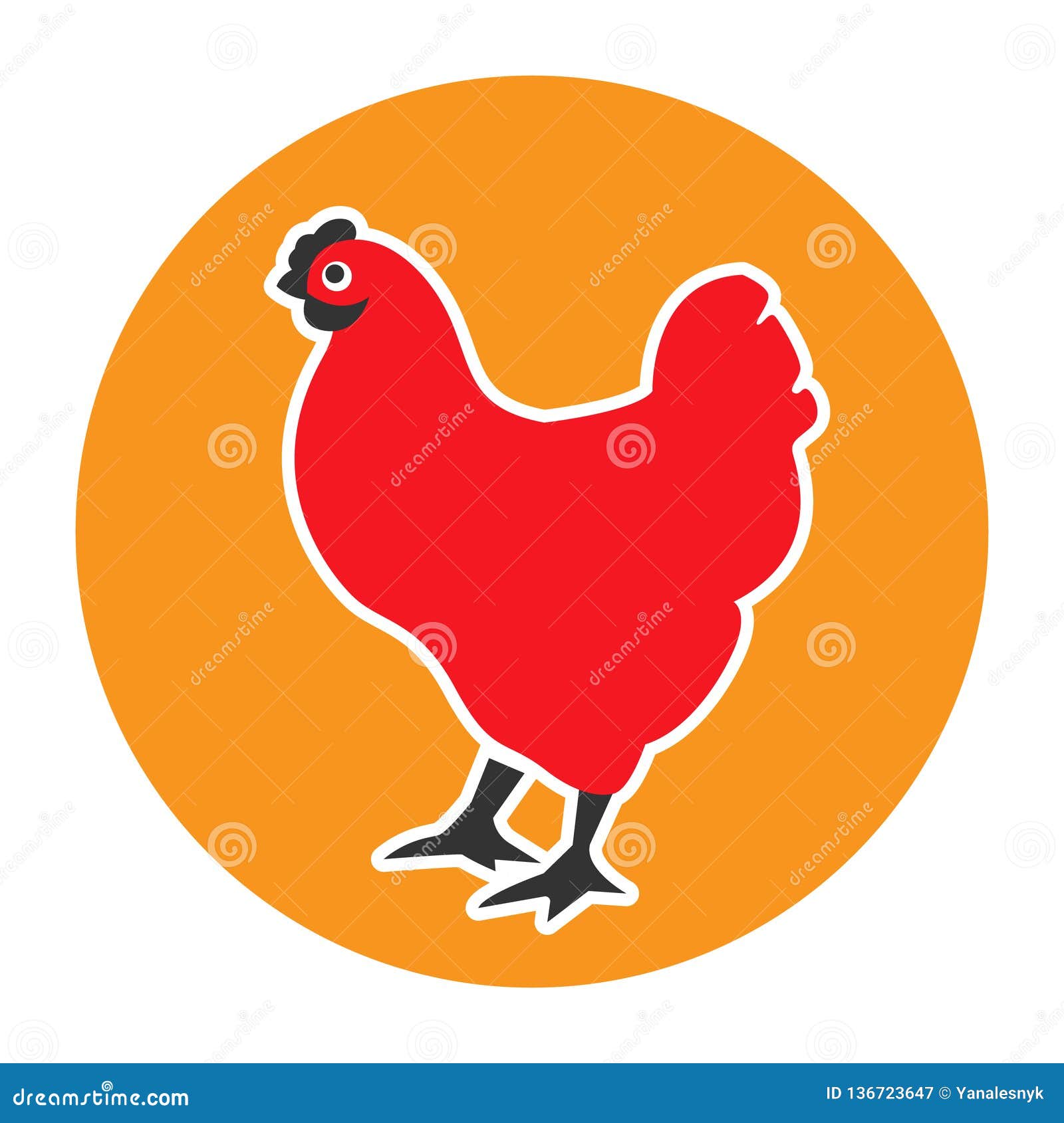 Icono Del Pollo Ejemplo Plano Aislado Del Vector Ilustración del Vector ...