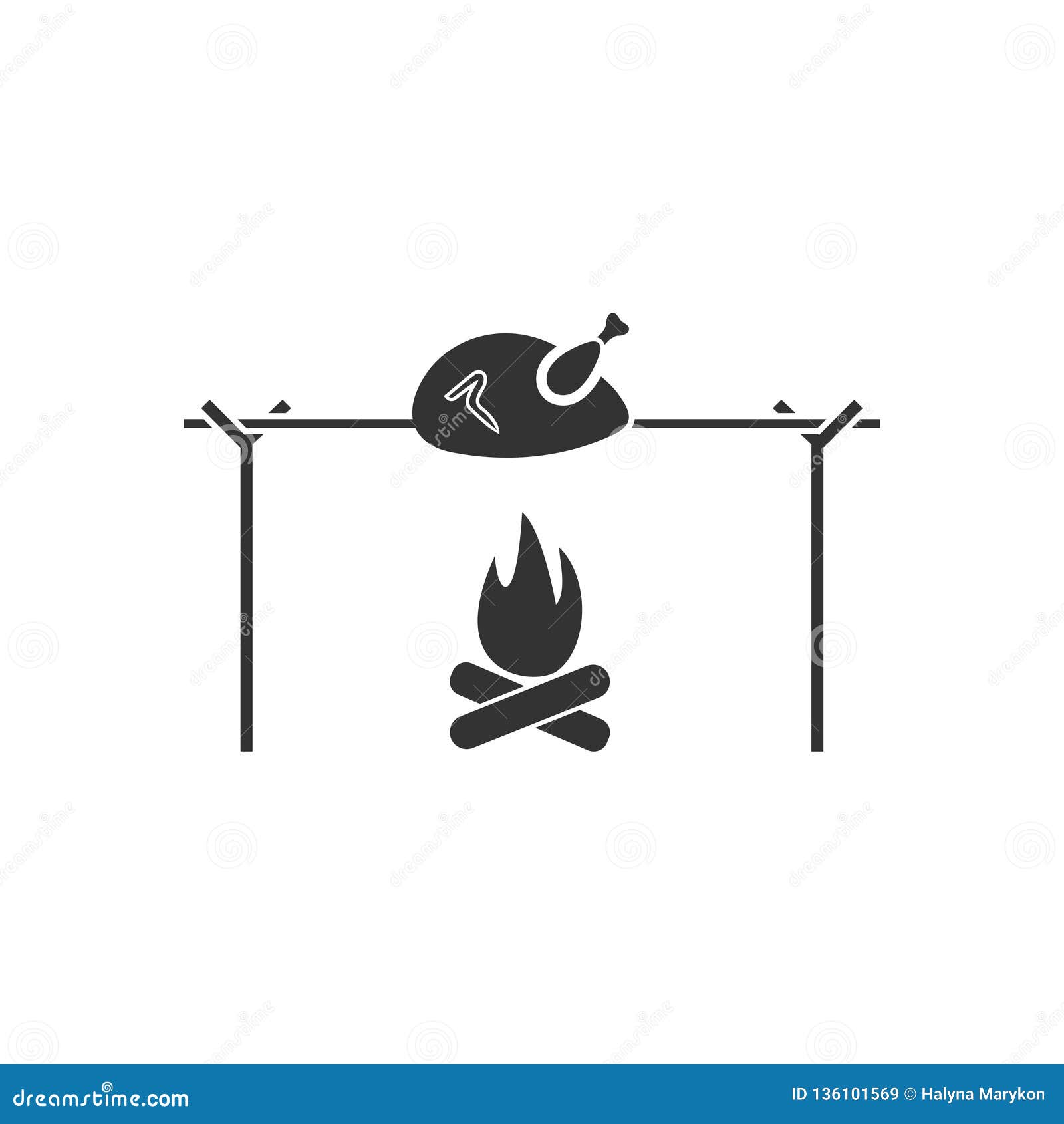 Icono Del Pollo Del Pincho Completamente Ilustración del Vector ...