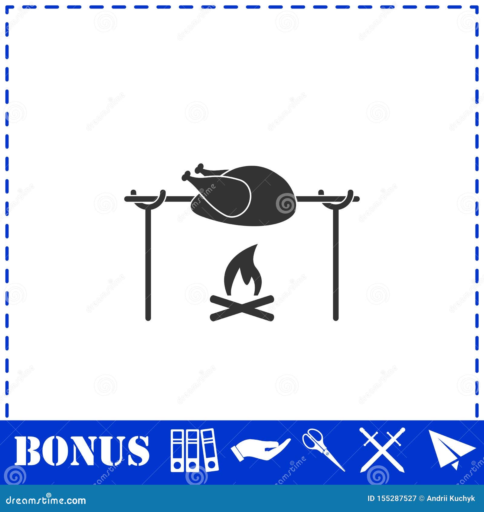 Icono Del Pollo Del Pincho Completamente Ilustración del Vector ...