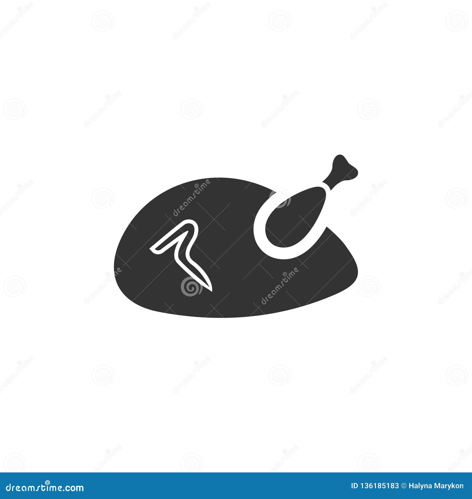 Icono del pollo plano ilustración del vector. Ilustración de pollo ...