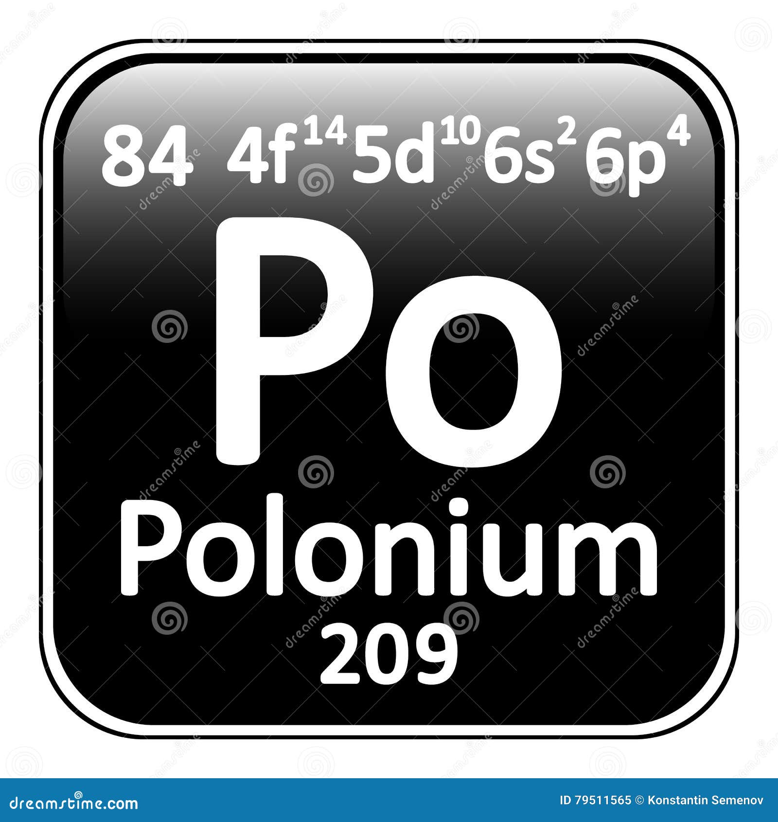 Icono Del Polonio Del Elemento De Tabla Periódica Stock de ilustración ...