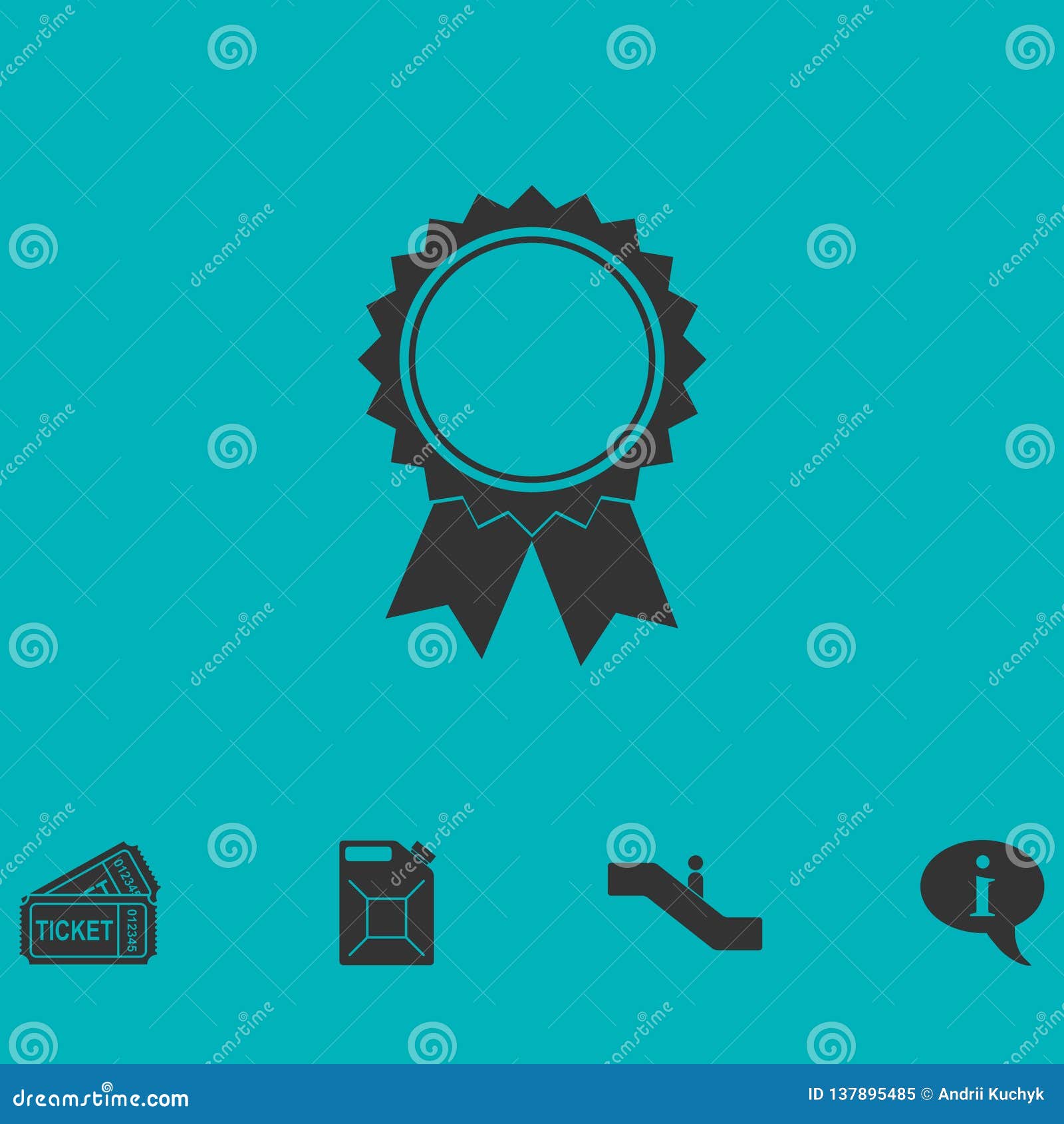 Icono del premio plano ilustración del vector. Ilustración de mérito ...