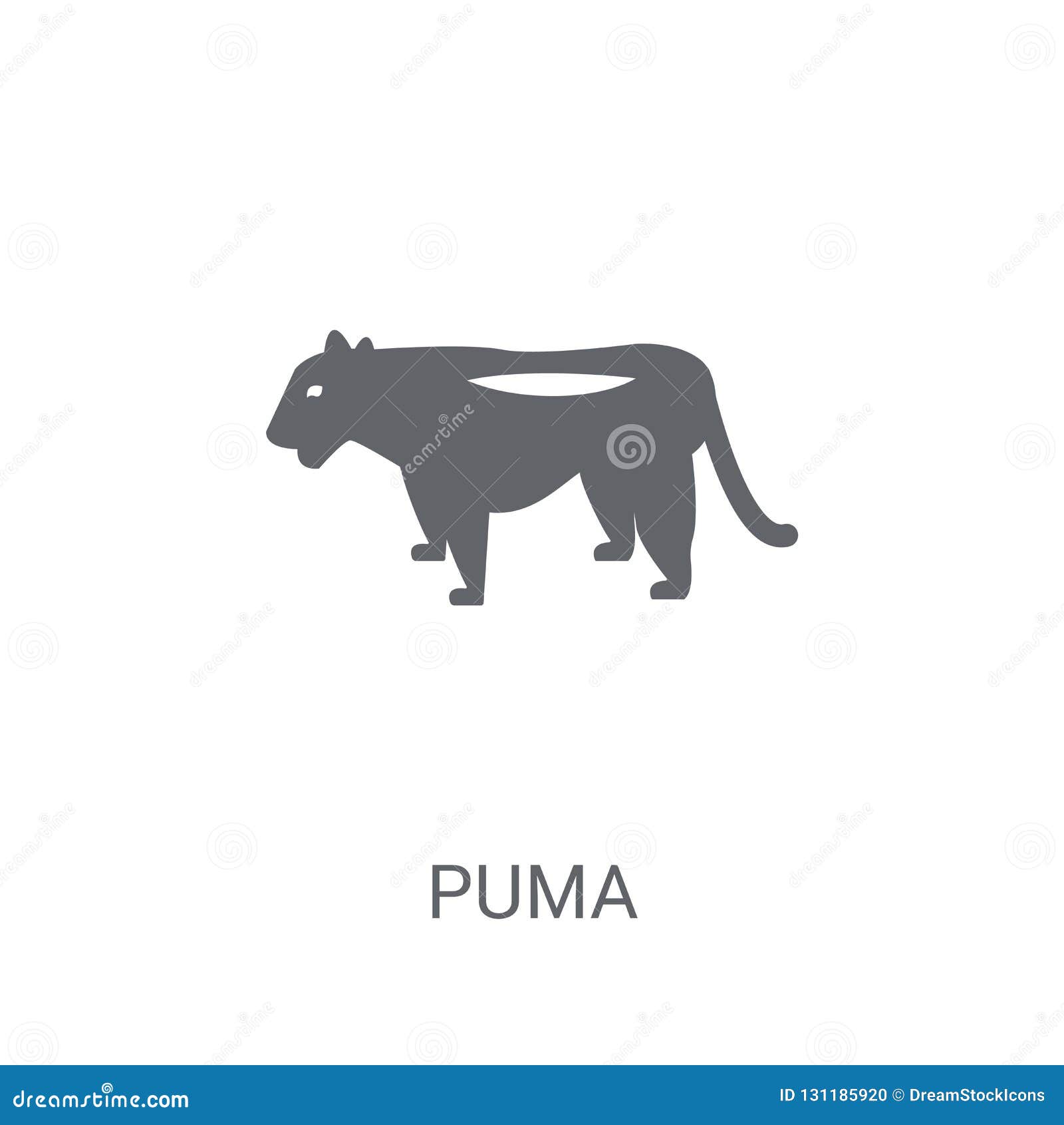 Icono del puma ilustración del vector. Ilustración de yermo - 131185920