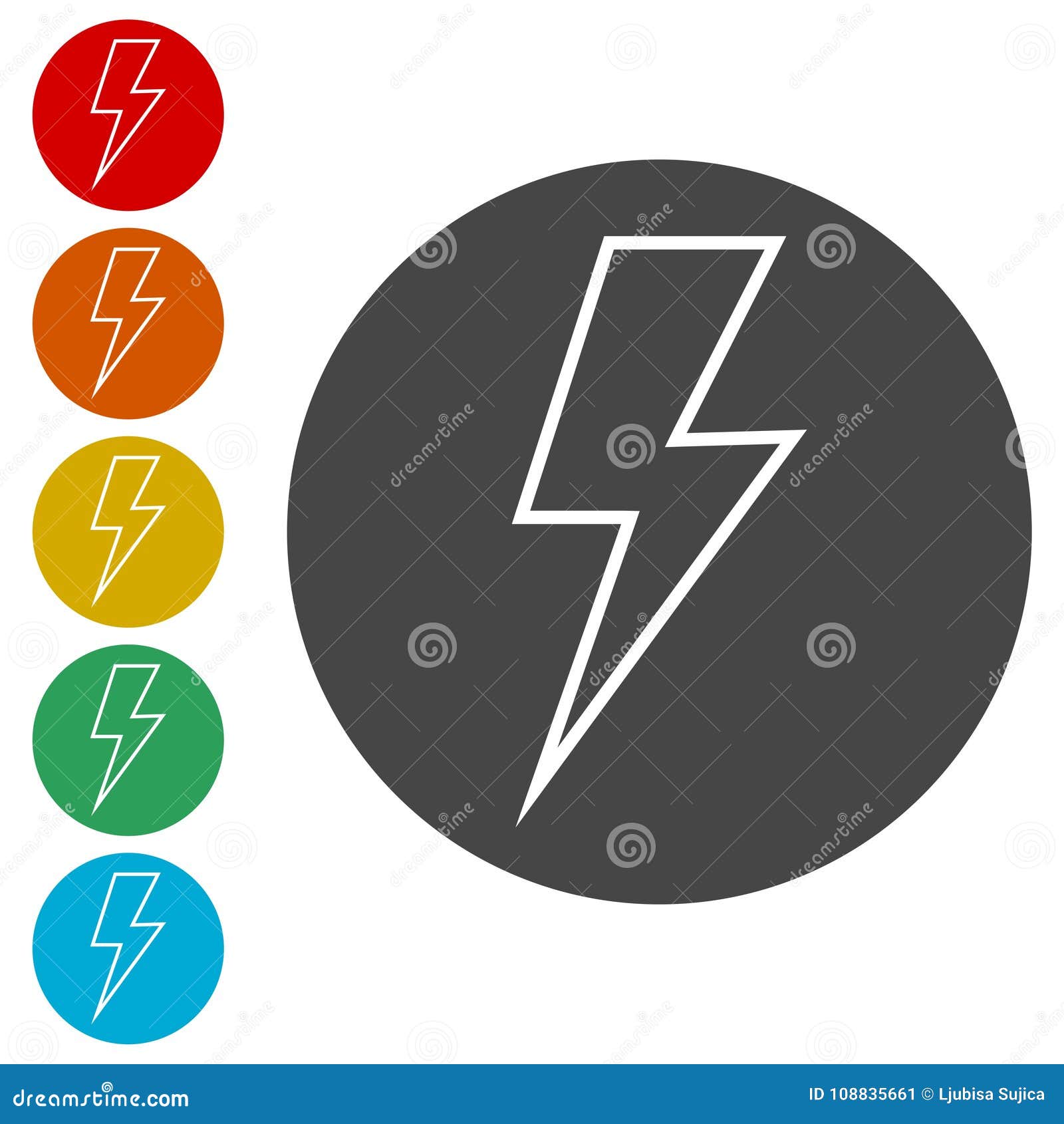 Icono del rayo ilustración del vector. Ilustración de poderoso - 108835661