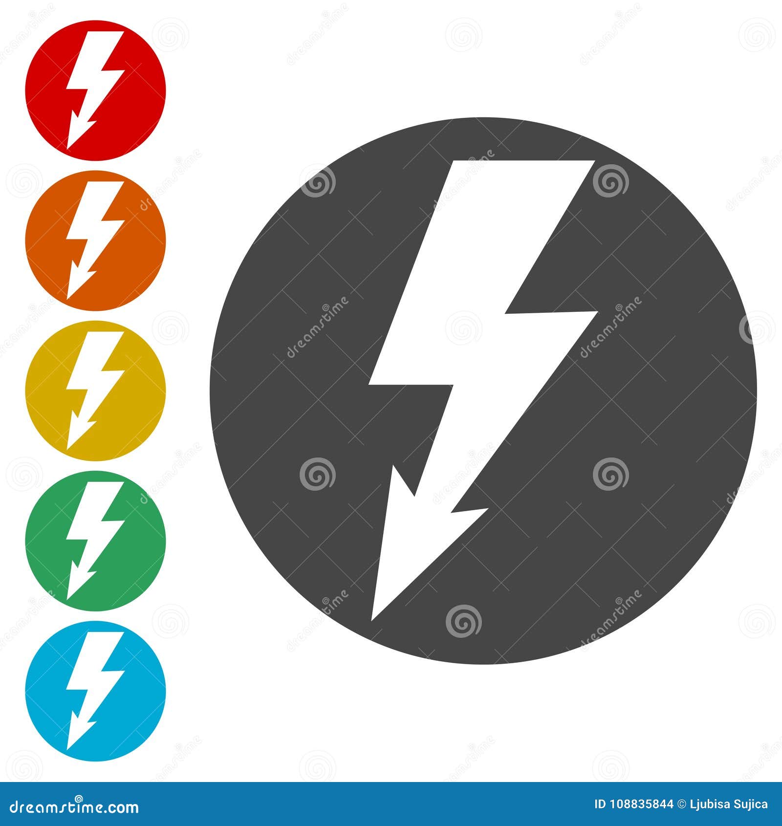 Icono del rayo ilustración del vector. Ilustración de poderoso - 108835844