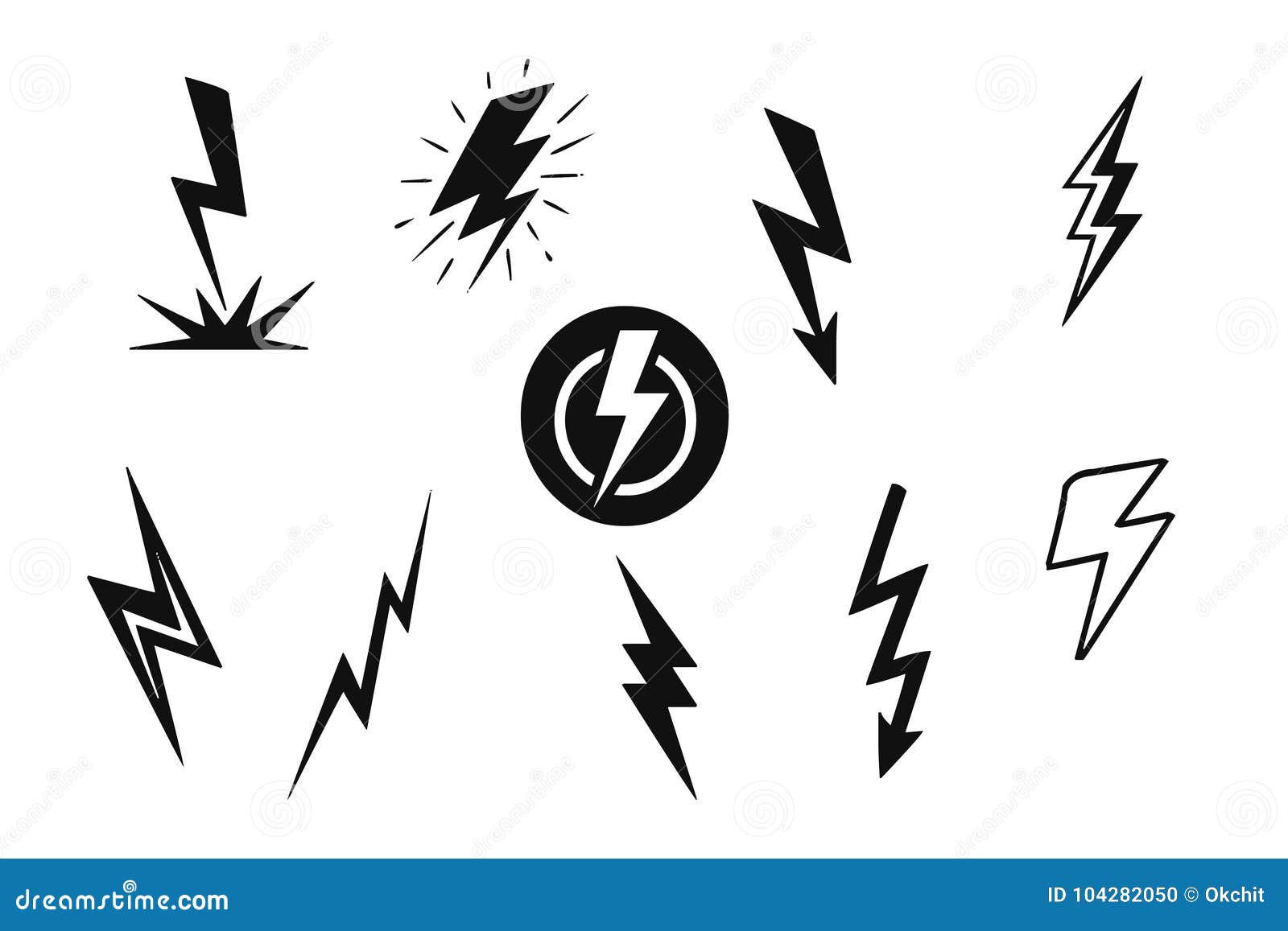 Icono del rayo, vector ilustración del vector. Ilustración de iconos ...