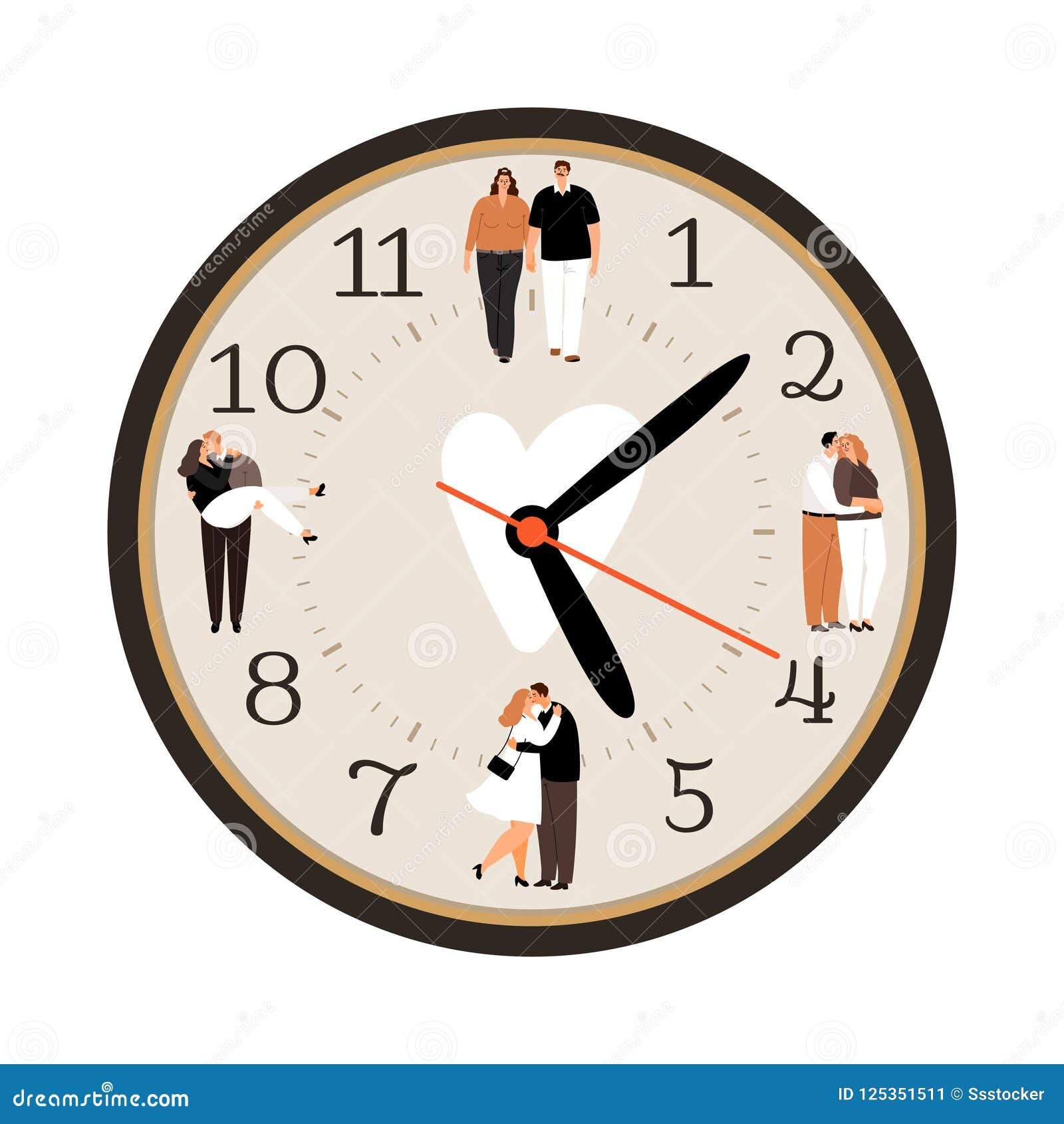 Icono del reloj del amor ilustración del vector. Ilustración de fondo ...