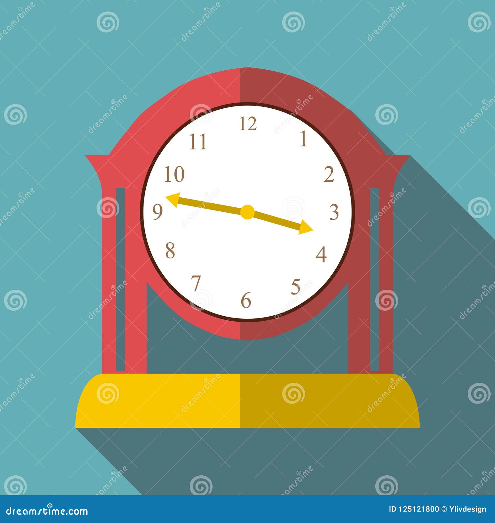 Icono Del Reloj De Tabla, Estilo Plano Stock de ilustración ...