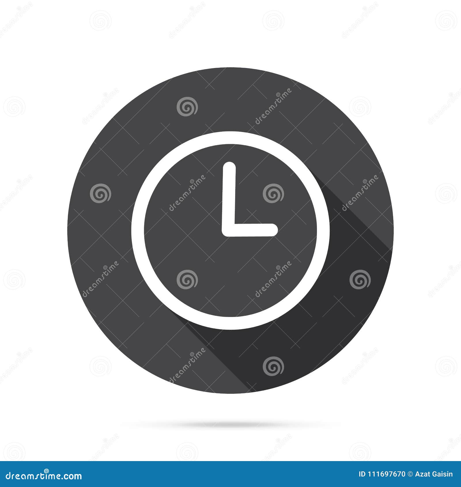 Icono Del Reloj Muestra Plana Del Reloj Aislada Ilustración del Vector ...