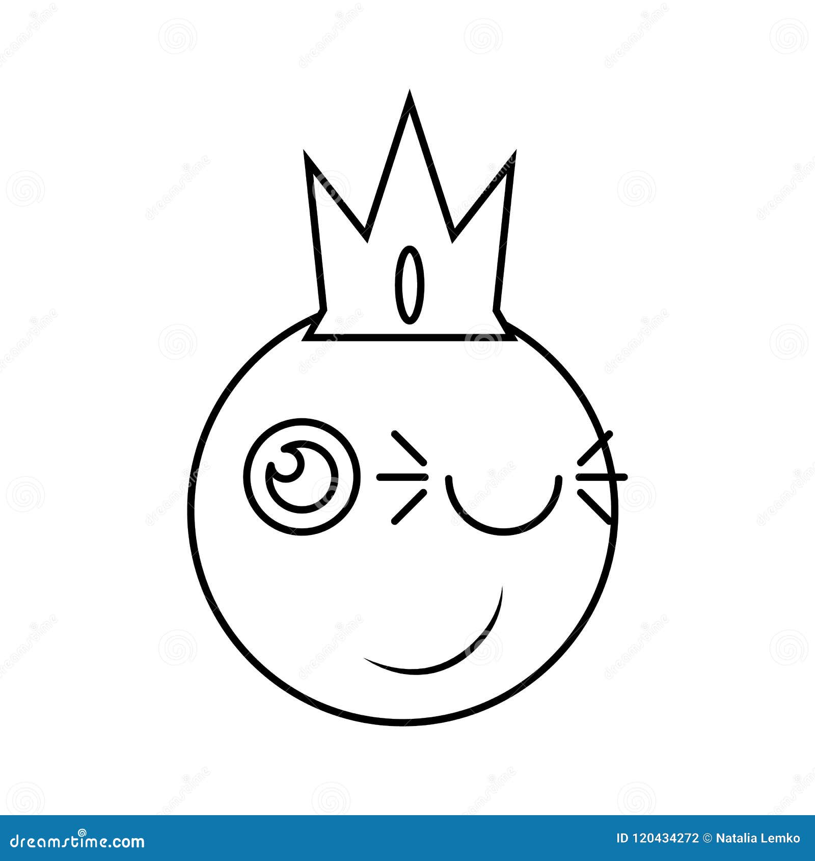 Icono del rey de Emoji ilustración del vector. Ilustración de lindo ...