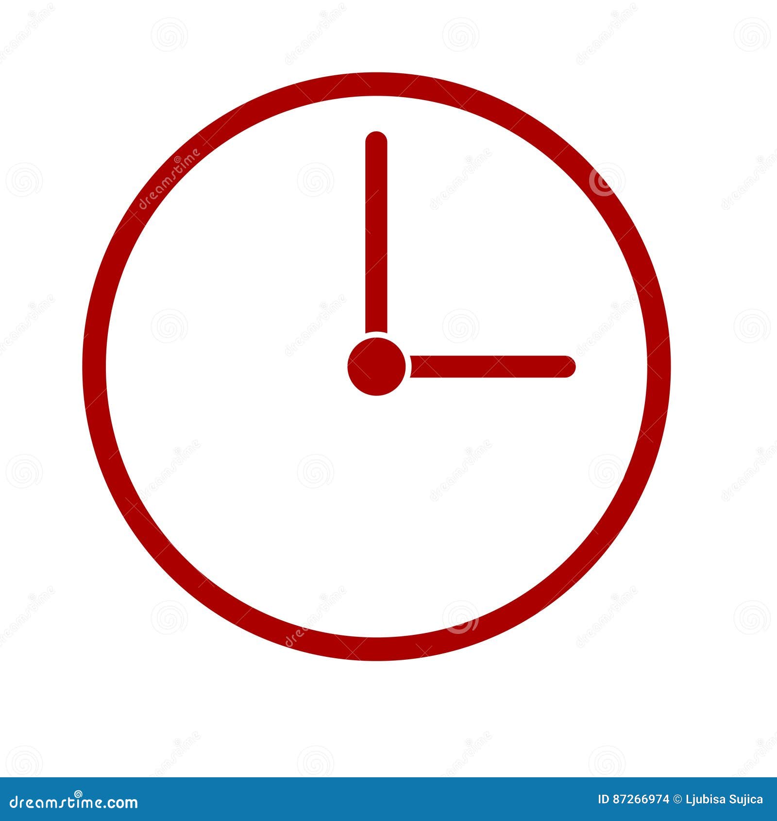Icono Del Rojo Del Reloj Del Vector Ilustración del Vector ...