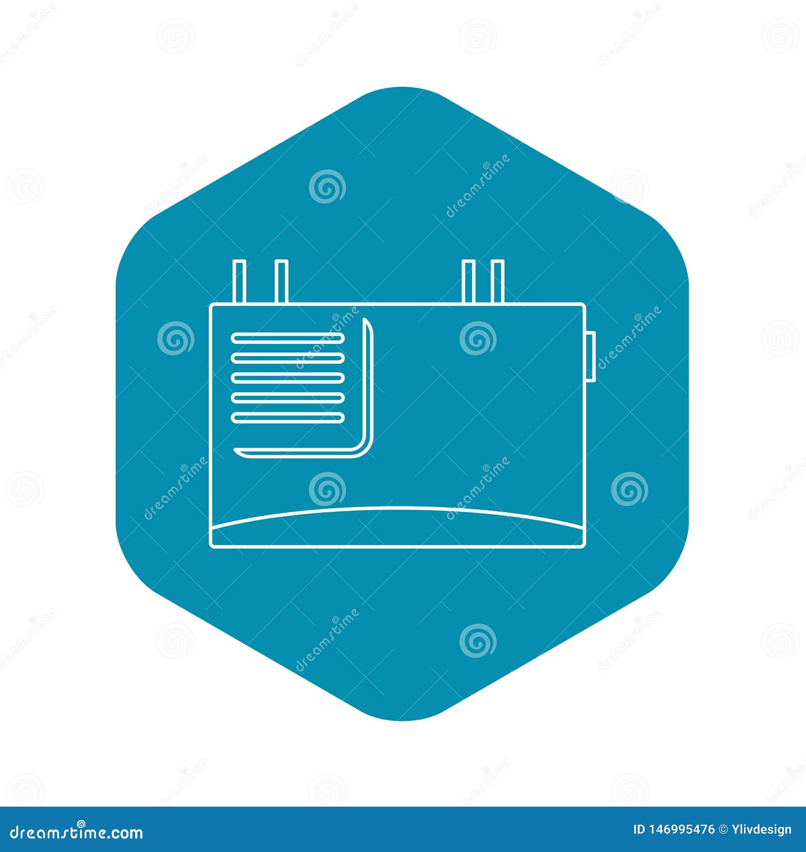 Icono Del Router De La Pared, Estilo Del Esquema Ilustración del Vector ...