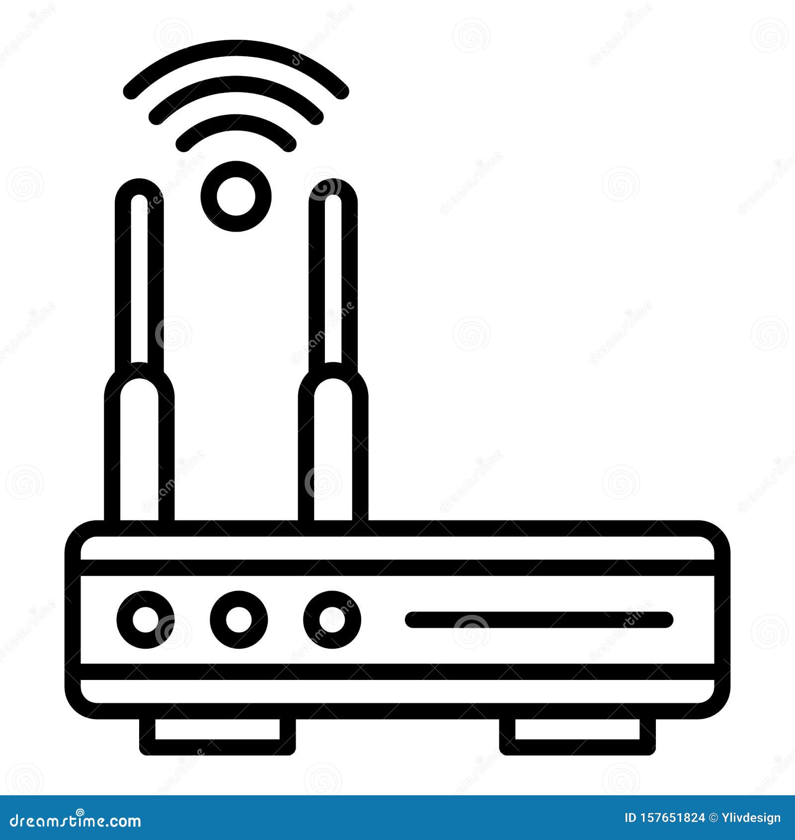 Icono Del Router, Estilo De Esquema Ilustración del Vector ...
