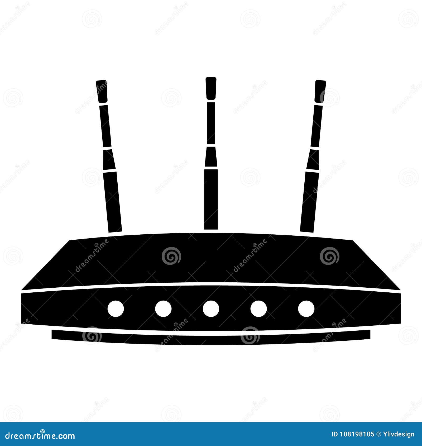 Icono Del Router, Estilo Negro Simple Ilustración del Vector ...