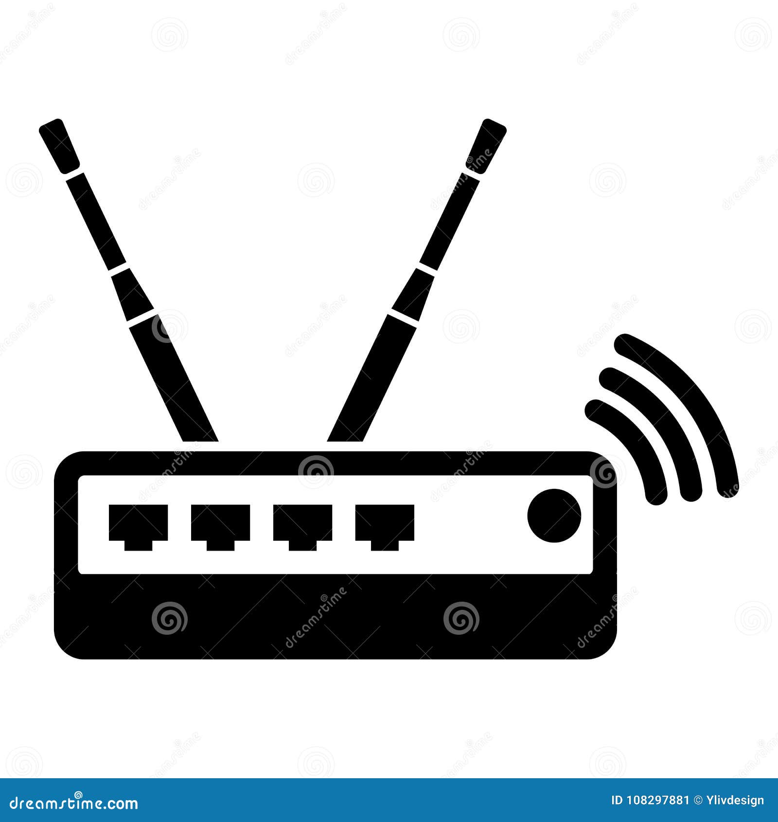 Icono Del Router, Estilo Negro Simple Ilustración del Vector ...