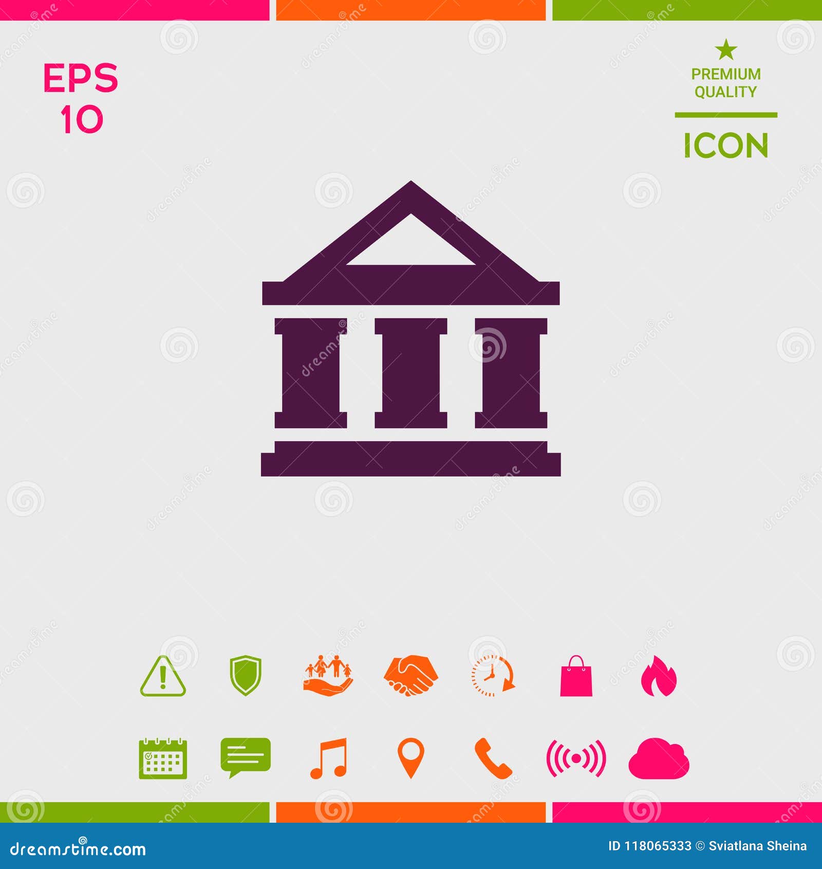 Icono Del Símbolo Del Banco Ilustración del Vector - Ilustración de ...