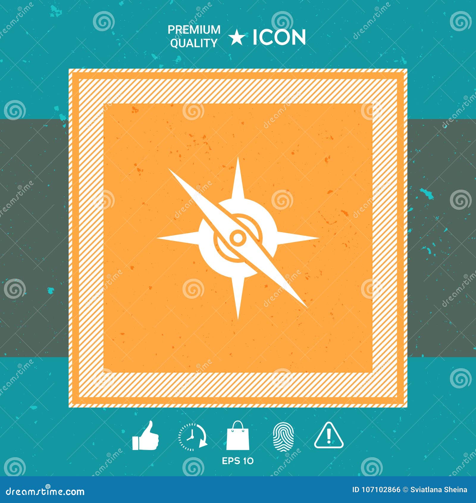 Icono Del Símbolo Del Compás Ilustración del Vector - Ilustración de ...