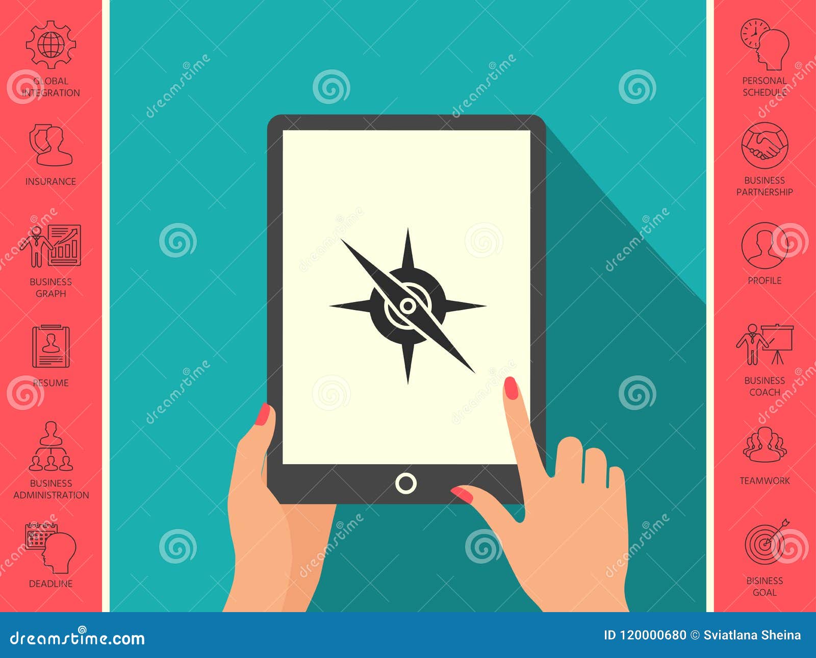 Icono Del Símbolo Del Compás Ilustración del Vector - Ilustración de ...