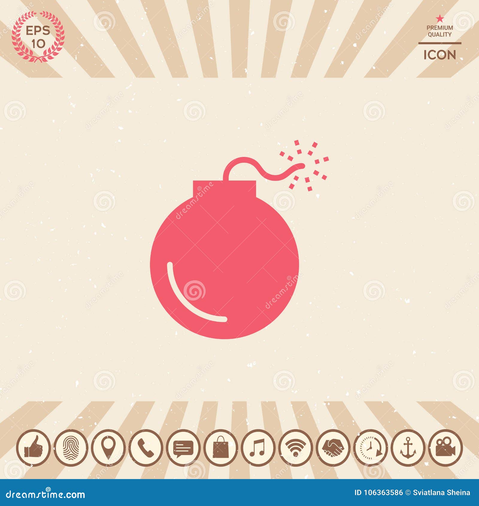 Icono Del Símbolo De La Bomba Ilustración del Vector - Ilustración de ...