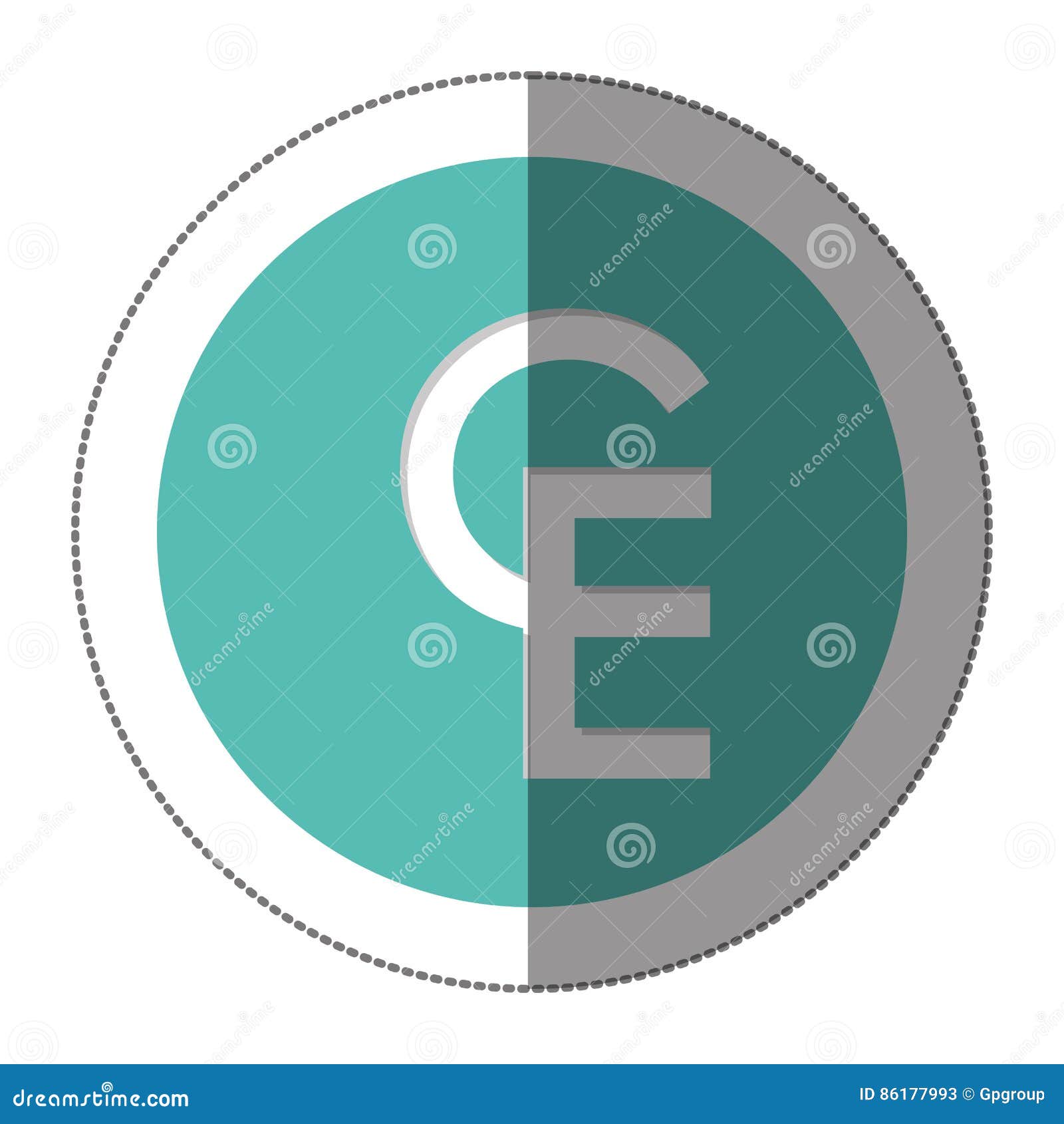 Icono Del Símbolo De Moneda Del ECU Stock de ilustración - Ilustración ...