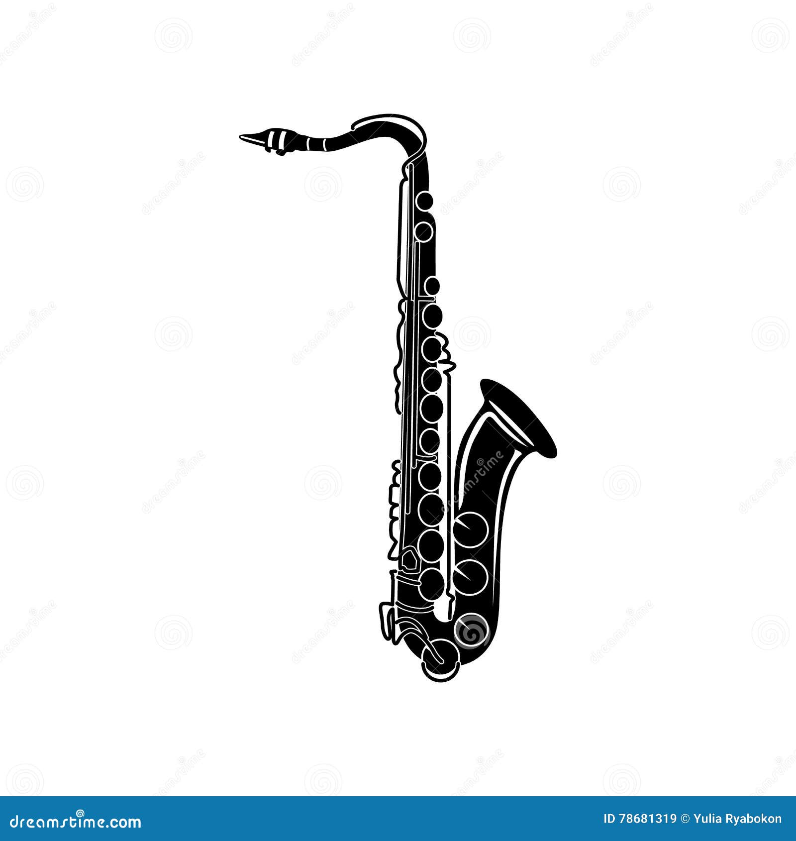 Icono Del Saxofón, Estilo Simple Negro Ilustración del Vector ...