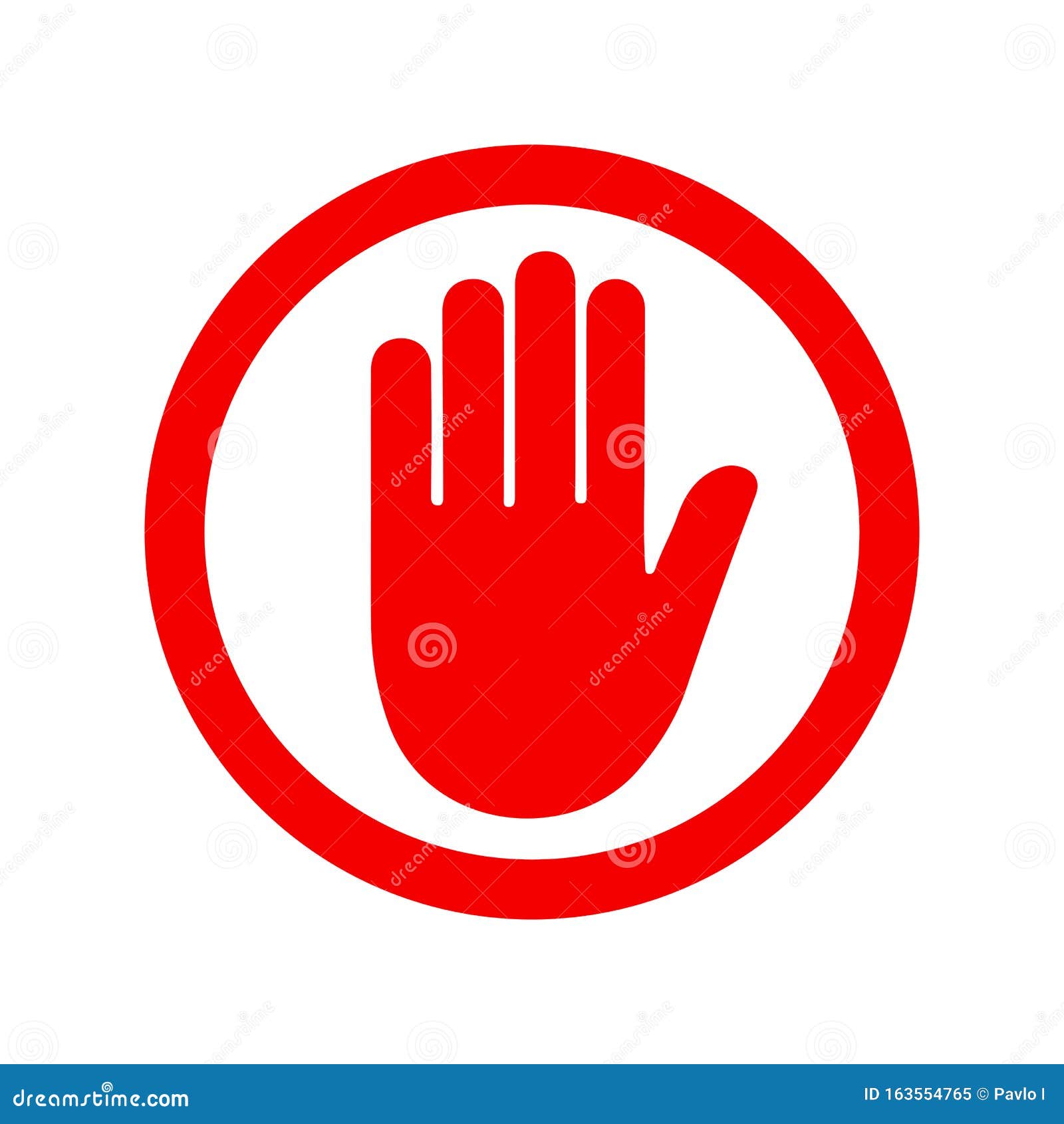 Icono Del Signo Rojo De Parada Con Vector De Mano Ilustración del ...