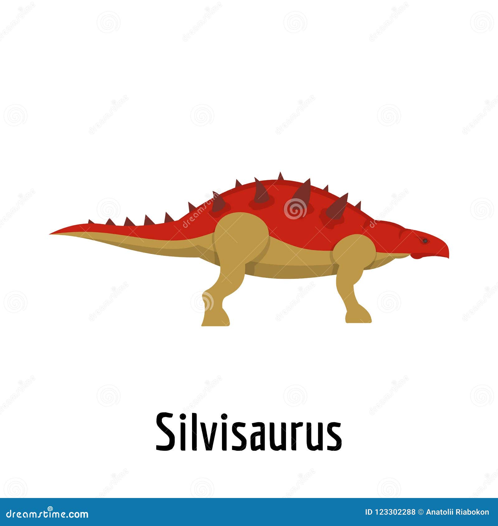 Icono Del Silvisaurus, Estilo Plano Stock de ilustración - Ilustración ...
