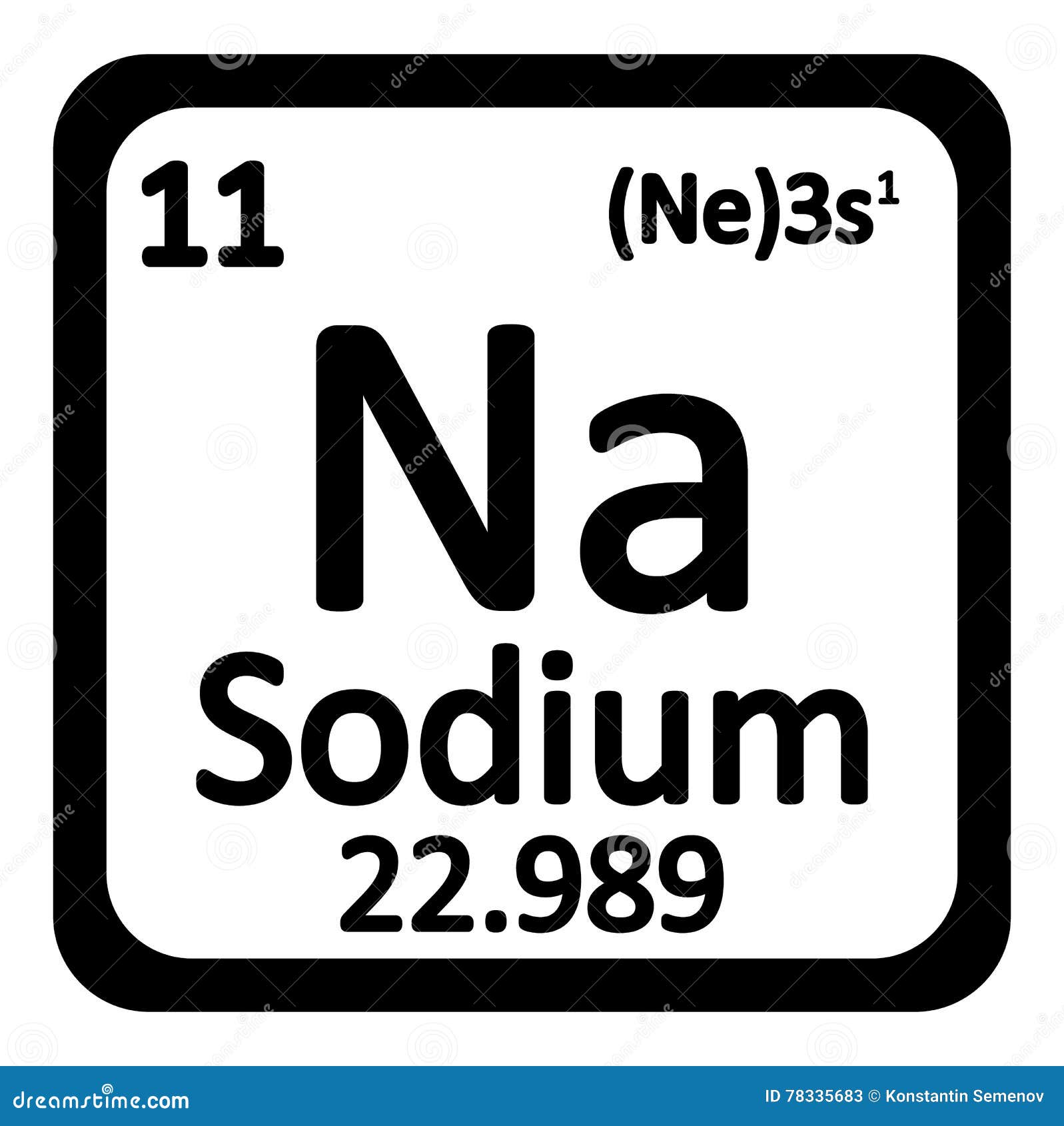Icono Del Sodio Del Elemento De Tabla Periódica Stock de ilustración ...