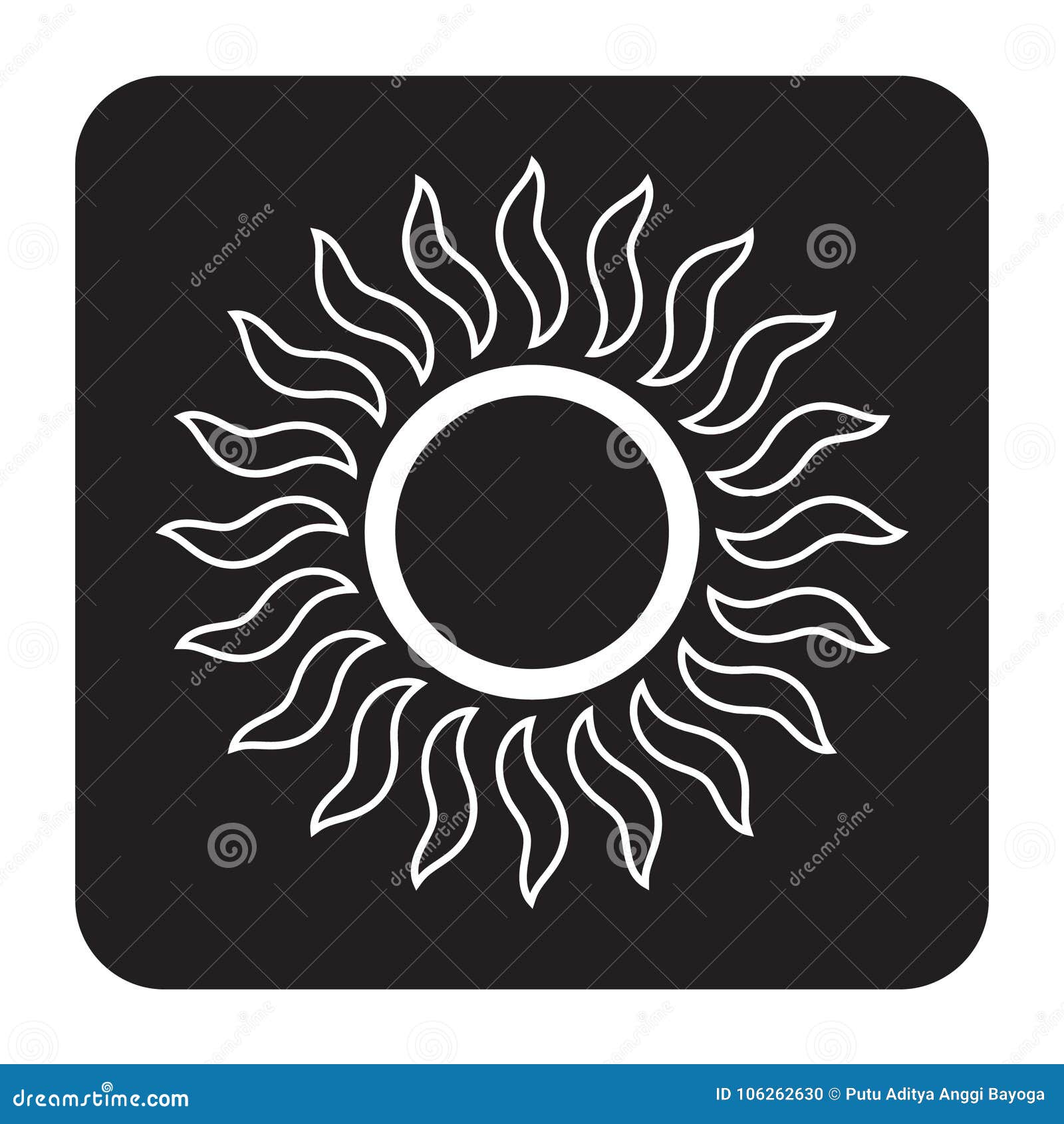 Icono Del Sol Del Negro Plano Ilustración del Vector - Ilustración de ...