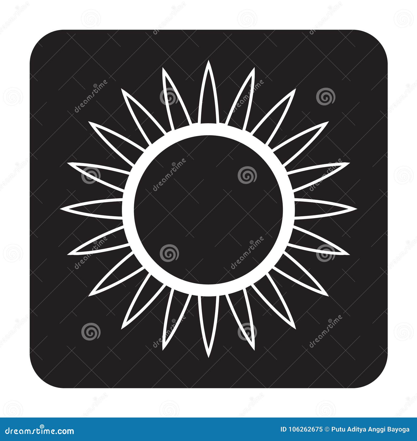 Icono Del Sol Del Negro Plano Ilustración del Vector - Ilustración de ...