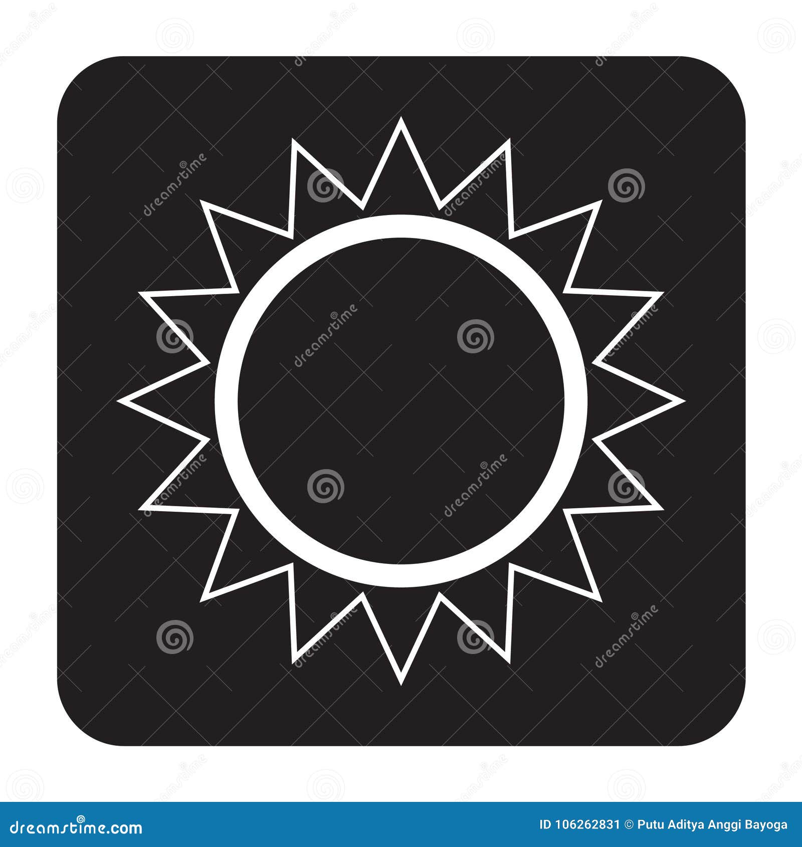 Icono Del Sol Del Negro Plano Ilustración del Vector - Ilustración de ...